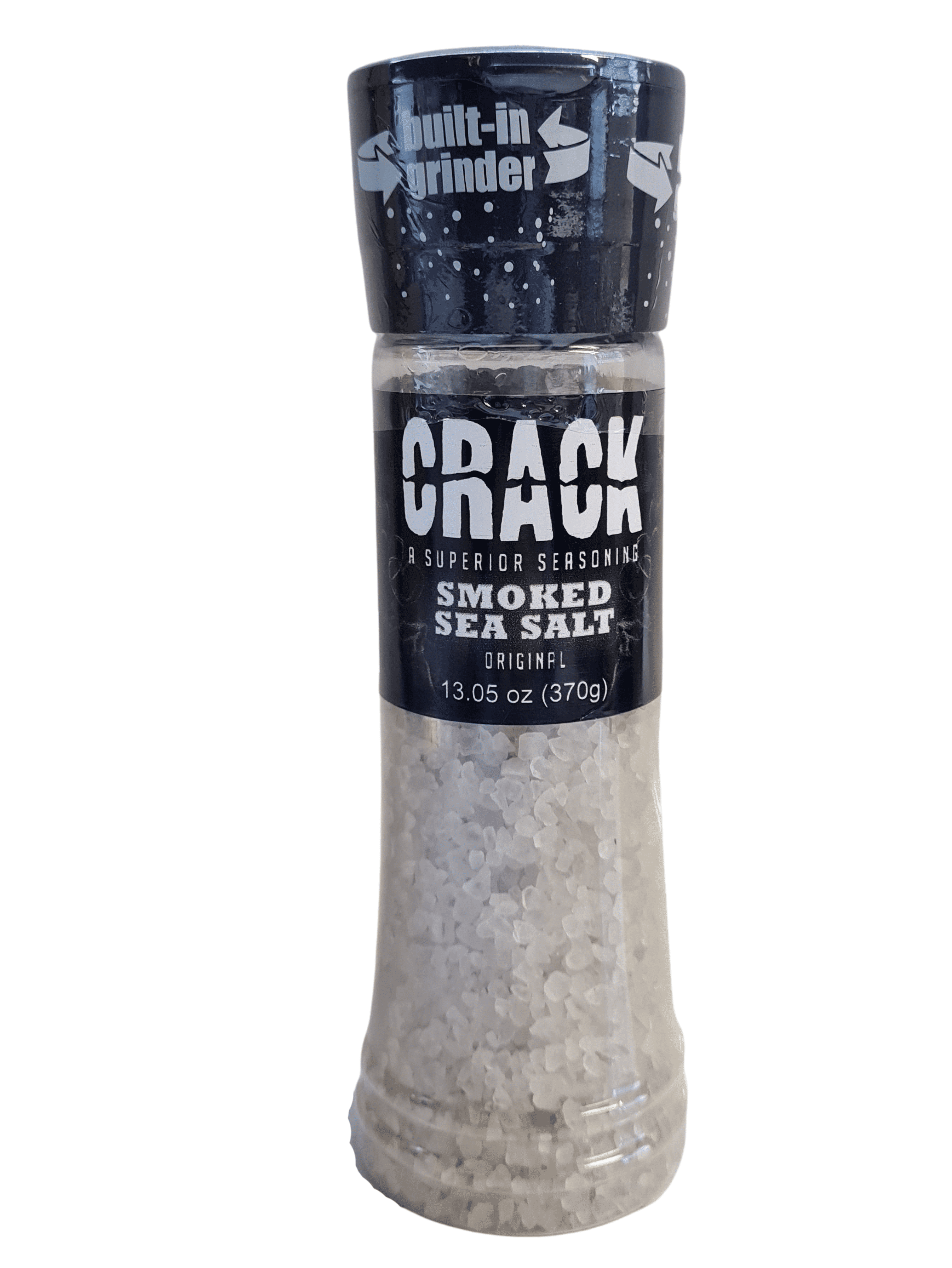 Smoked Salt, 13oz (370g) with Salt Grinder by Superior Crack Seasonings ...