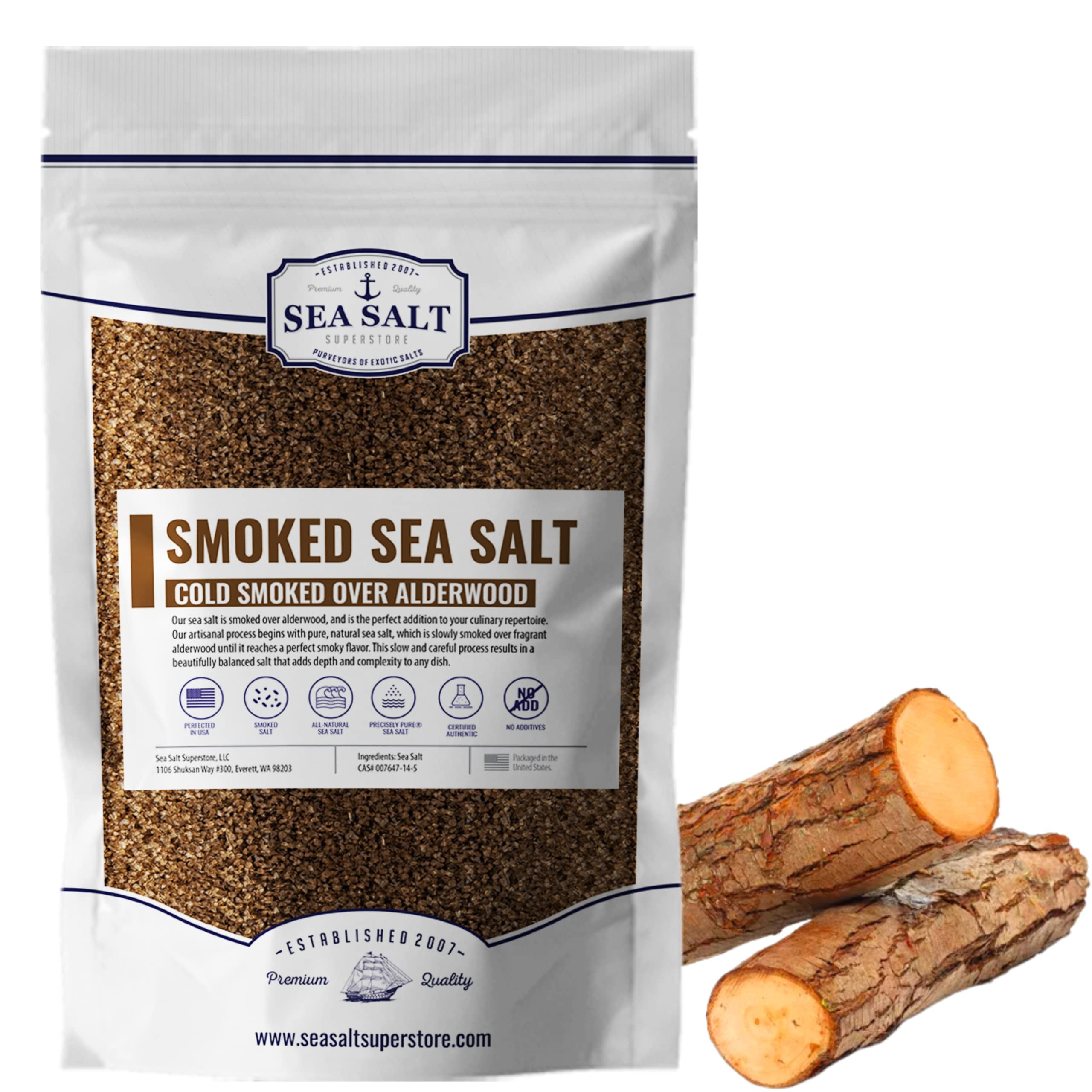 Smoked Sea Salt, Fine Grain Cold Smoked Salt Over Alderwood, Unrefined ...