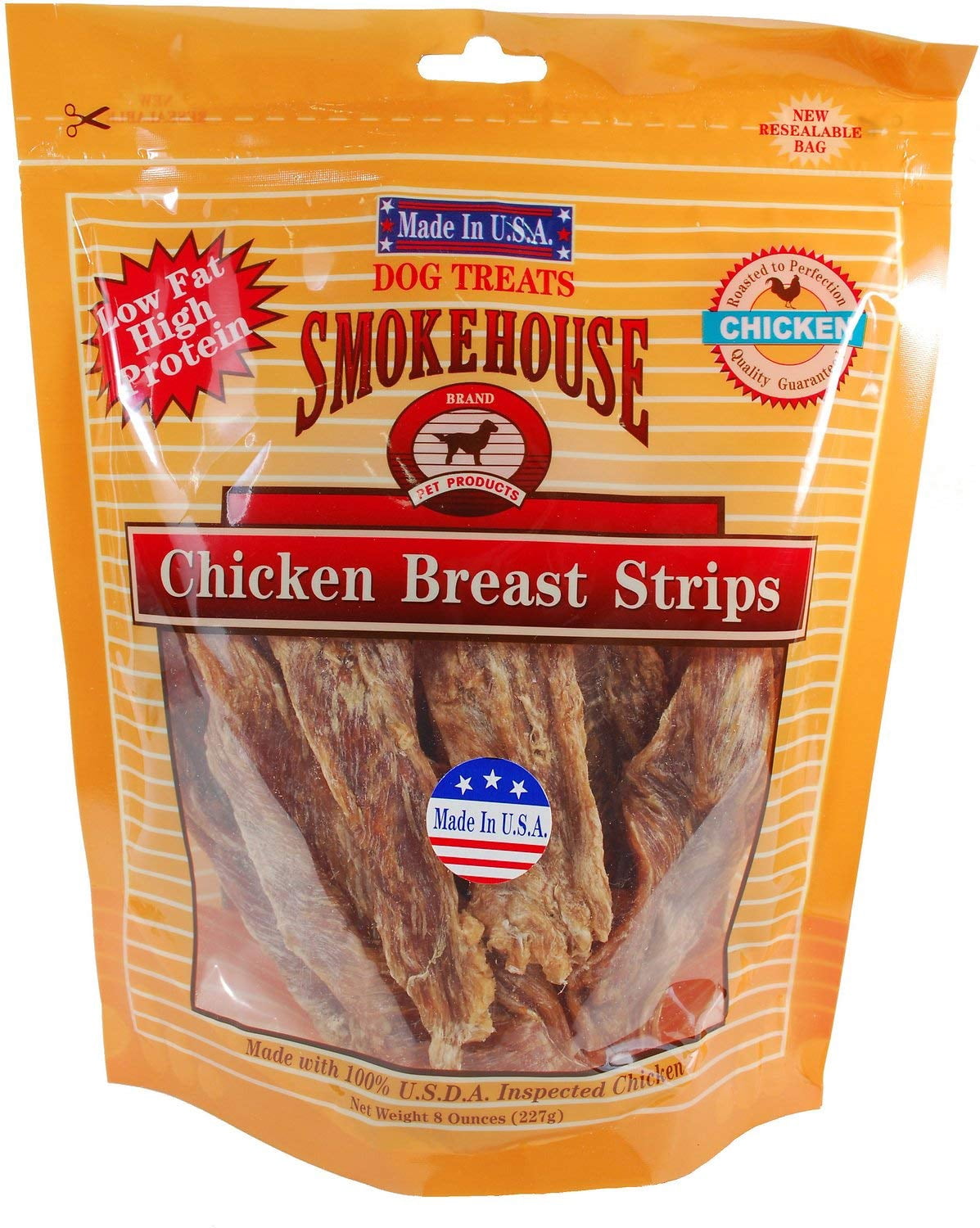 Smokehouse 100-Percent Natural Chicken IRF13 Breast Strips Dog Treats ...