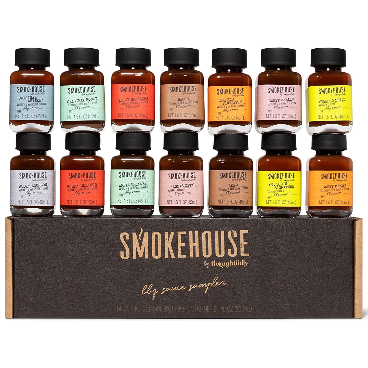 Smokehouse by , Gourmet BBQ Sauce Sampler Variety Pack in Glass Bottles ...