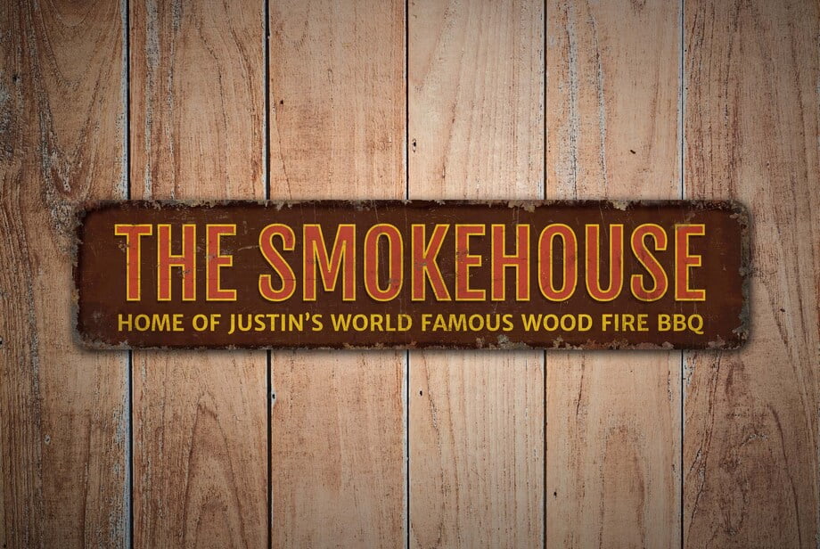 Smokehouse Sign The Smokehouse Metal Fire BBQ Home of Famous BBQ ...