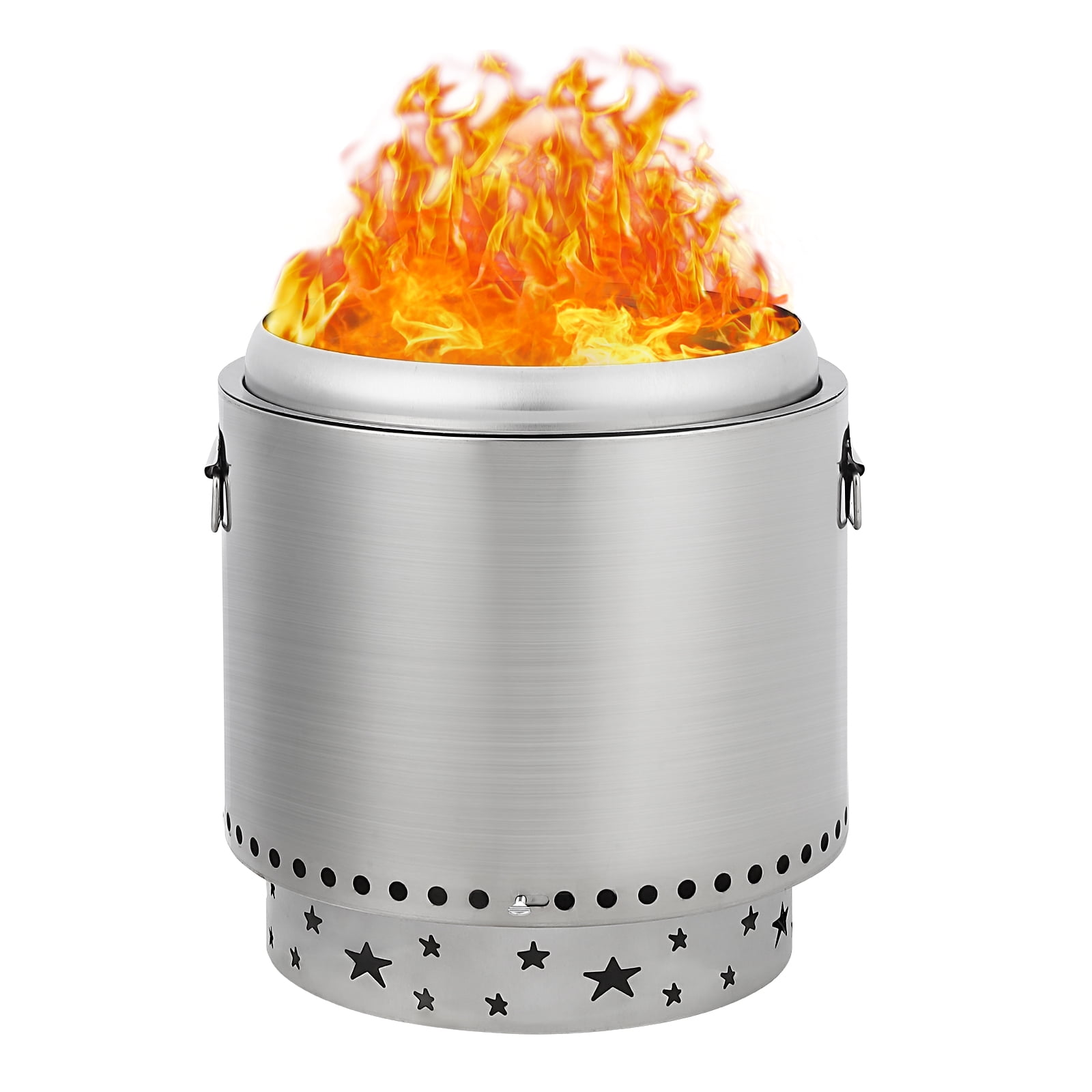 Smokeless Fire Pit, 16.5" Stainless Steel Fire Pit with Handle ...