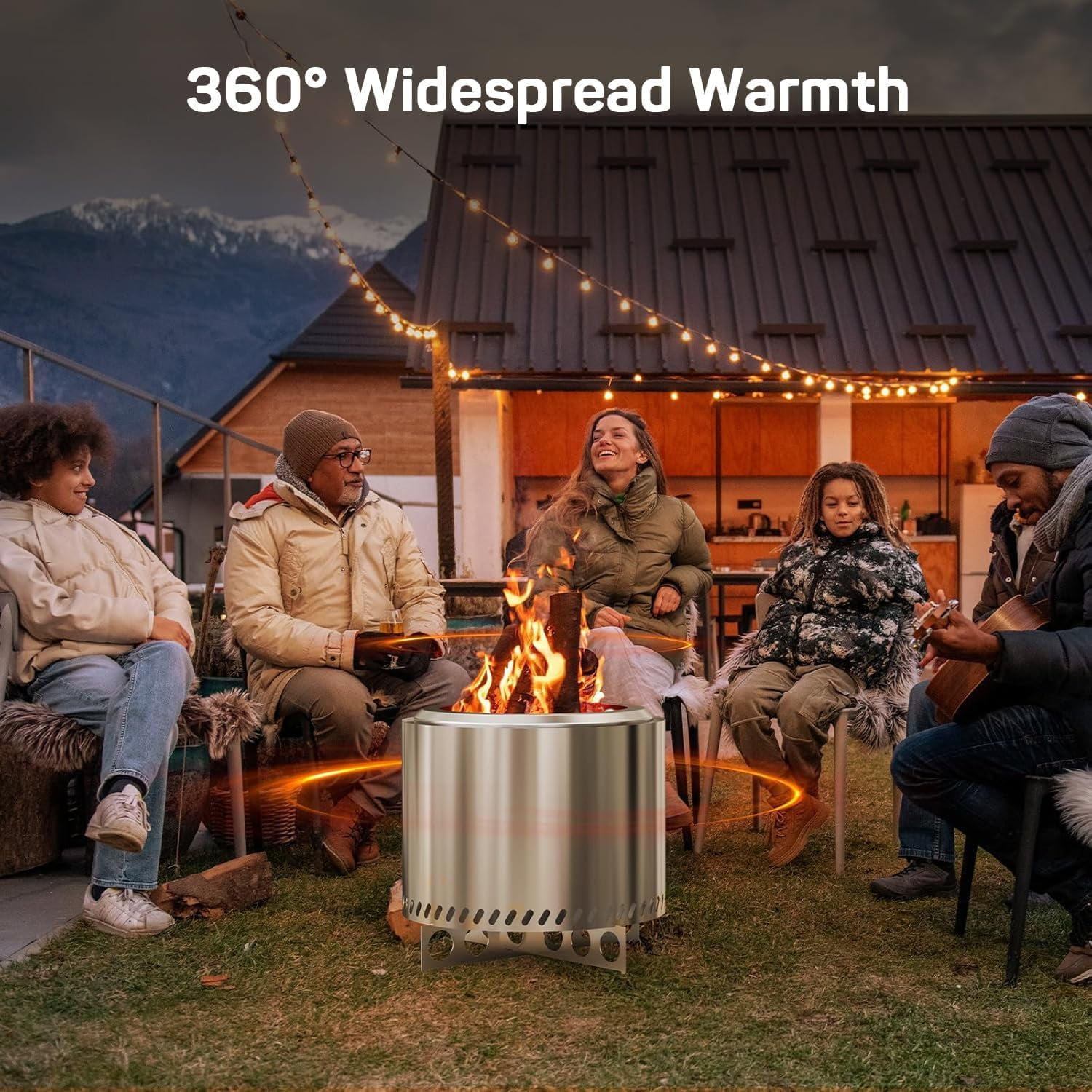 Smokeless Fire Pit, 19-Inch Outdoor Firepit with Stand, Portable ...