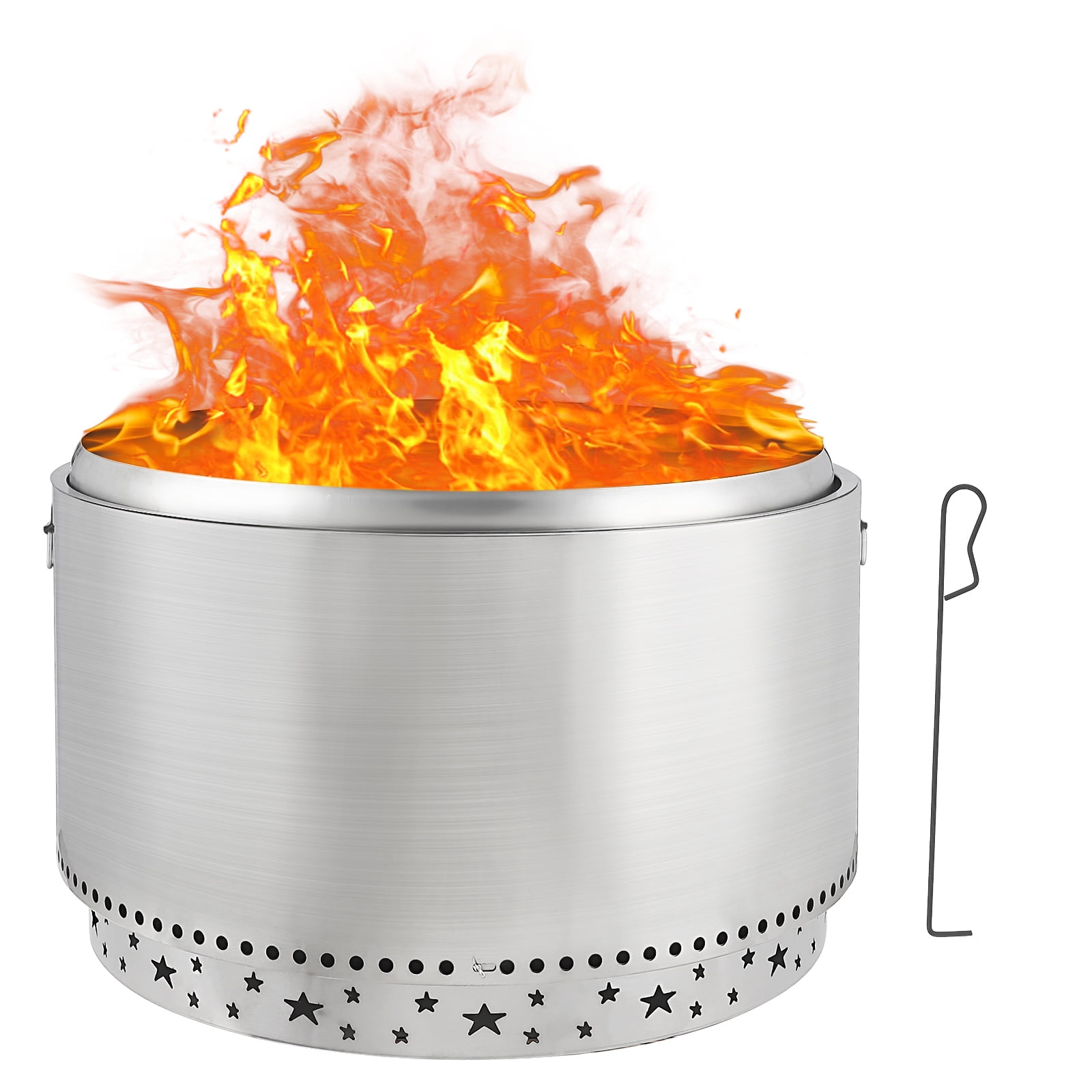 Smokeless Fire Pit 304 Stainless Steel w/360° Heat & Adjustable Airflow, Portable Wood Burning ...