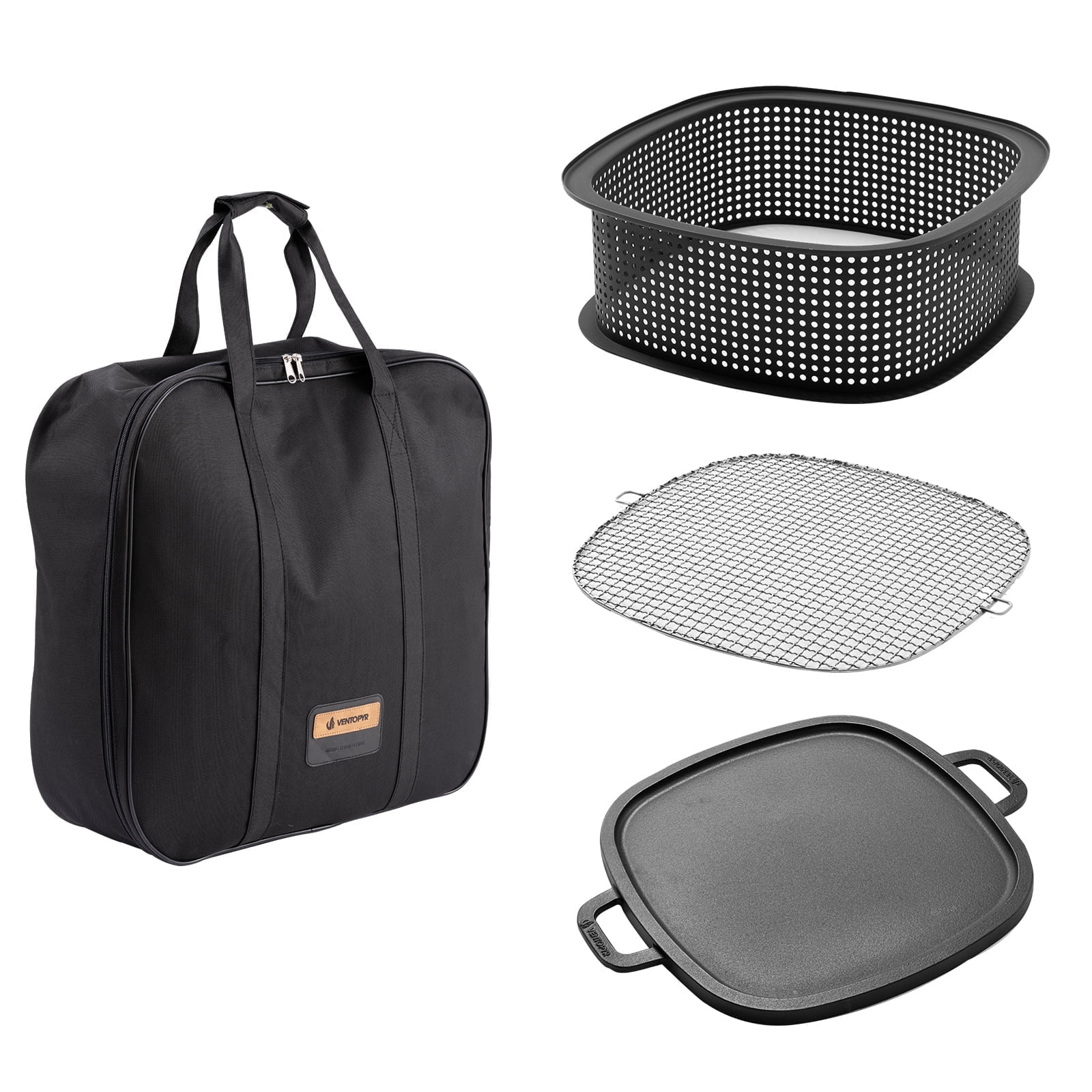 Wood Burning Fire Pit Accessories Combination, Grill, Grill Pan, Grate ...