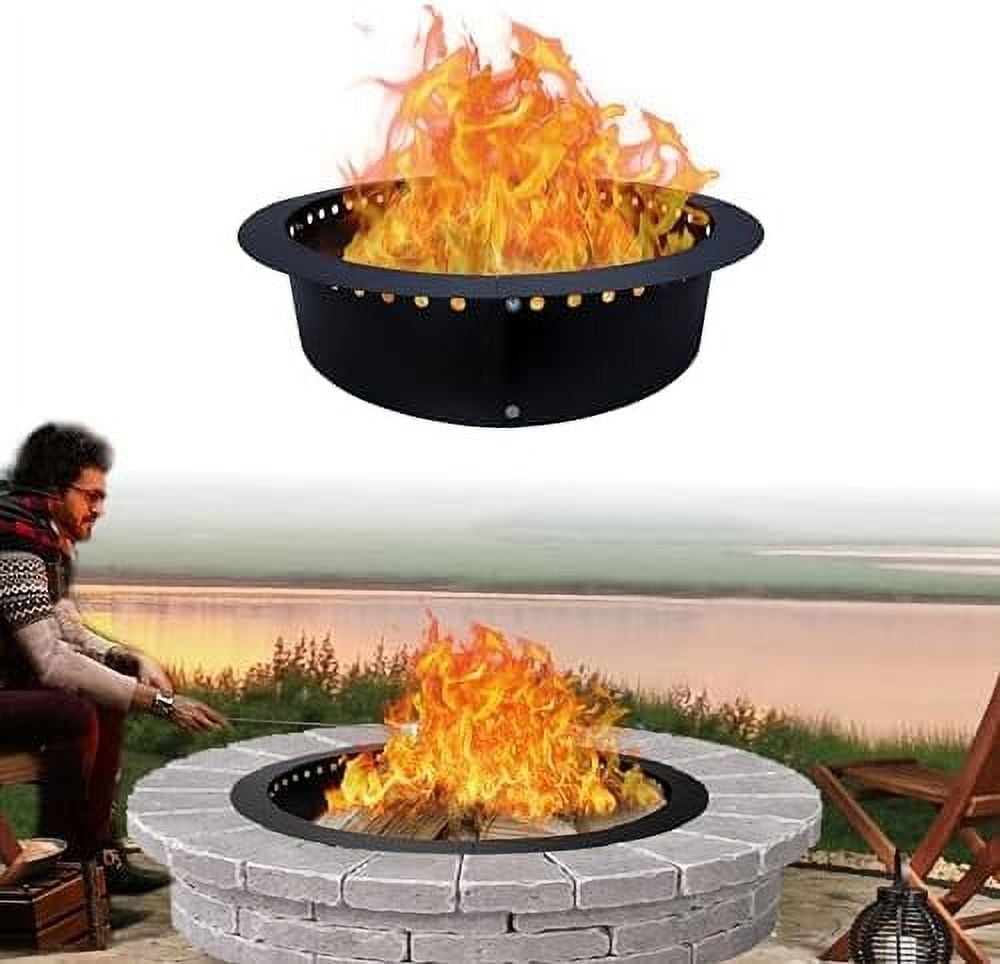- Smokeless Fire Pit Insert 46" - Steel Foldable Round Fire Pit Ring ...