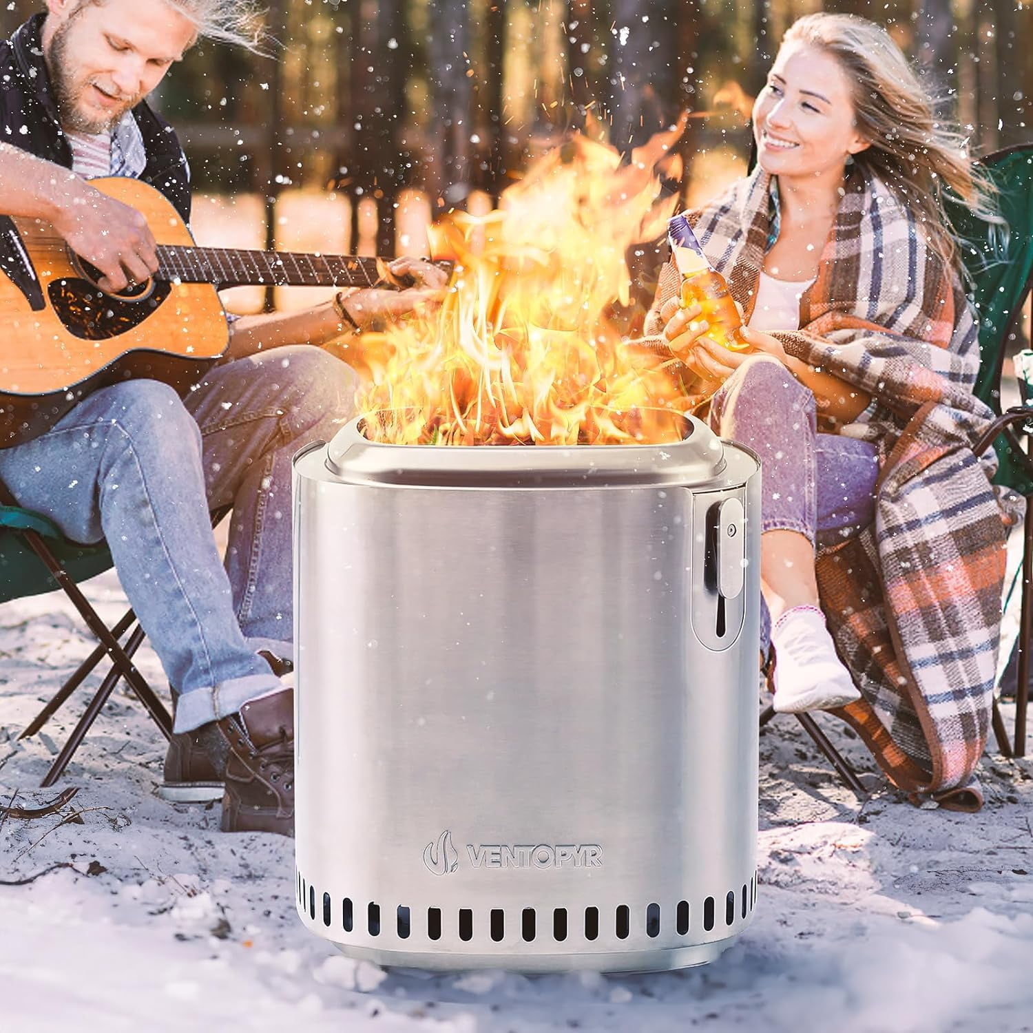 Smokeless Fire Pit, Stainless Steel Stove with Adjustable Firepower ...