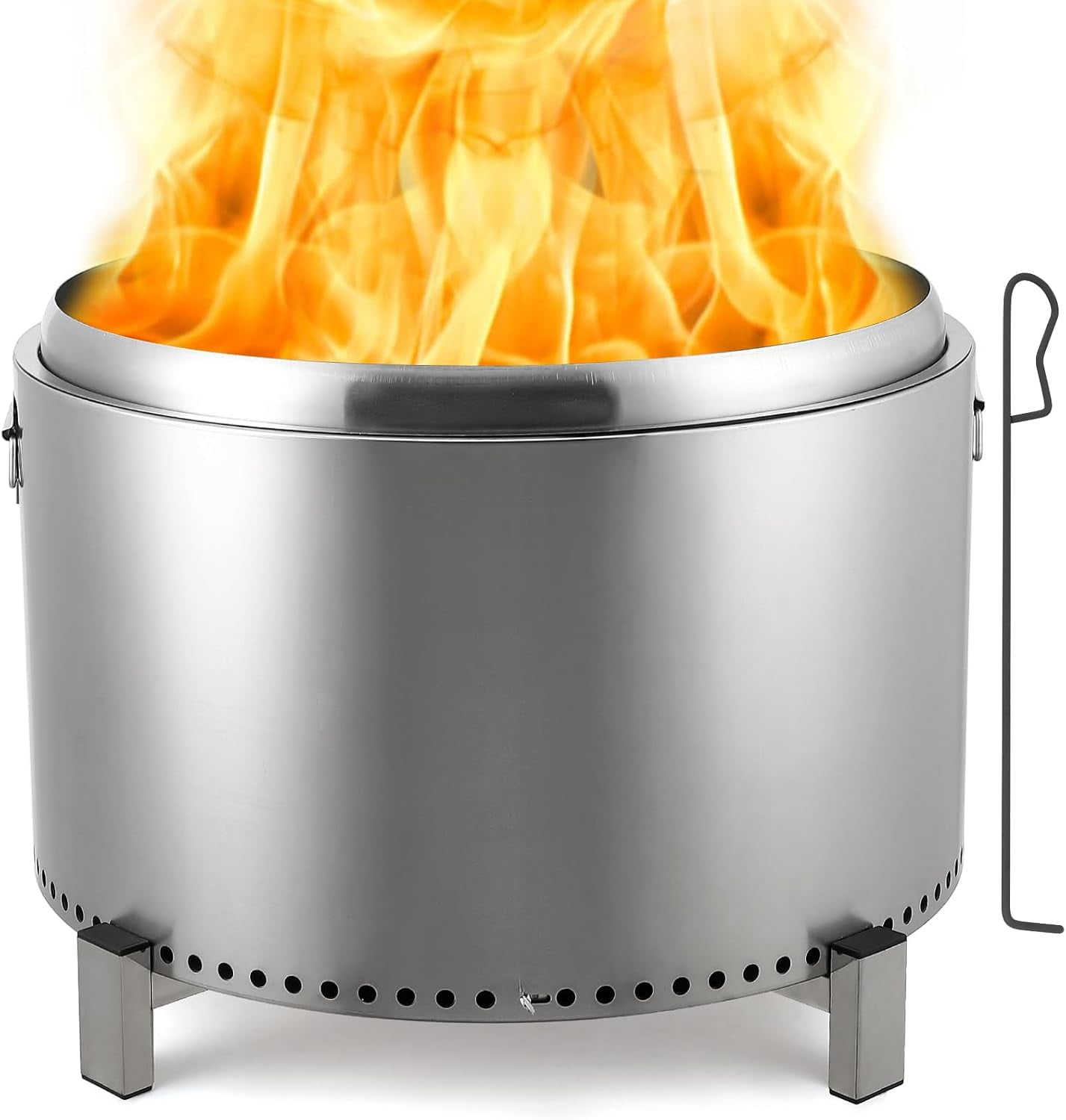 Smokeless Fire Pits for Outside, 27 Inch Smokeless Fire Pit, Stainless ...