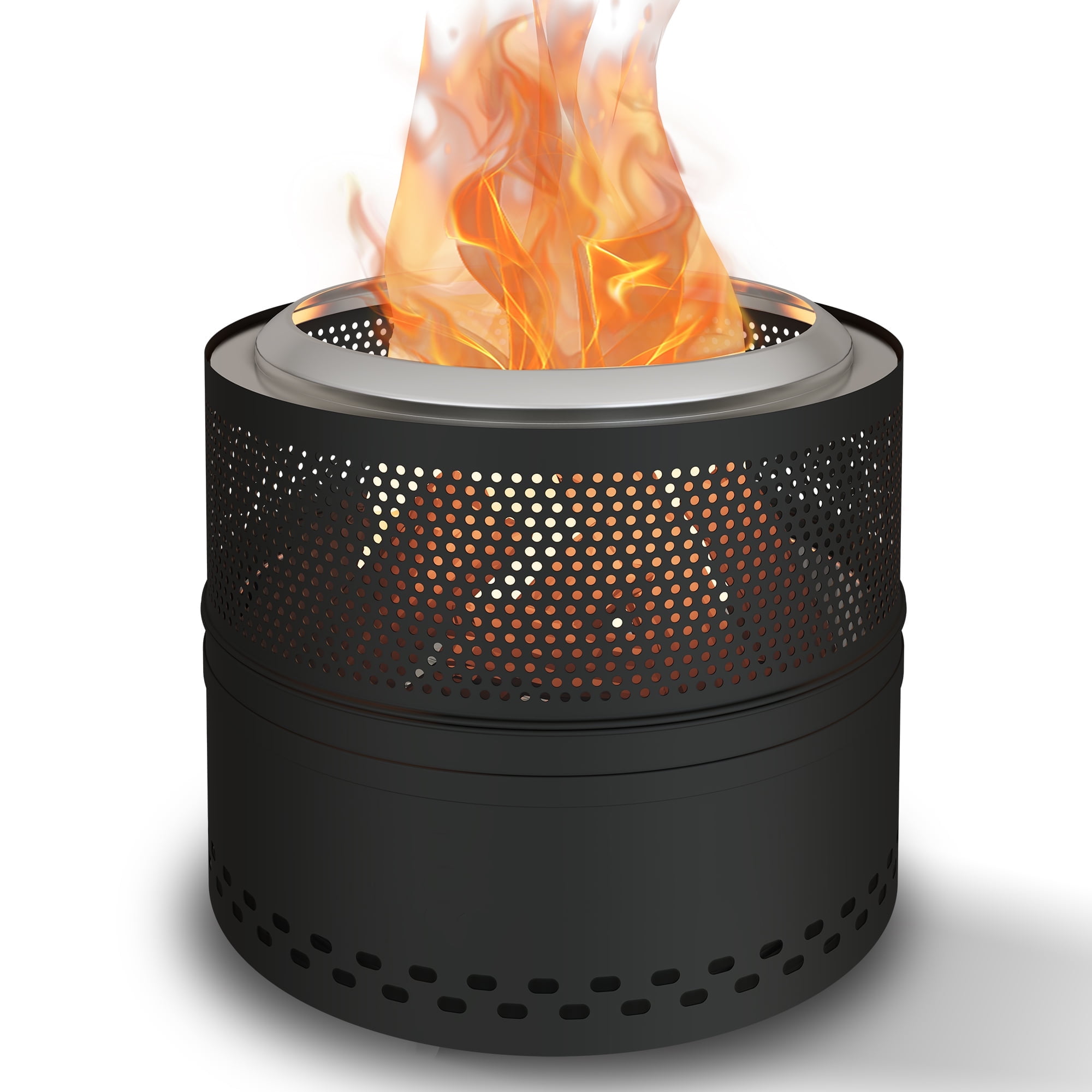 Smokeless FirePit for Outside Patio,20" Stainless Steel Wood Burning ...