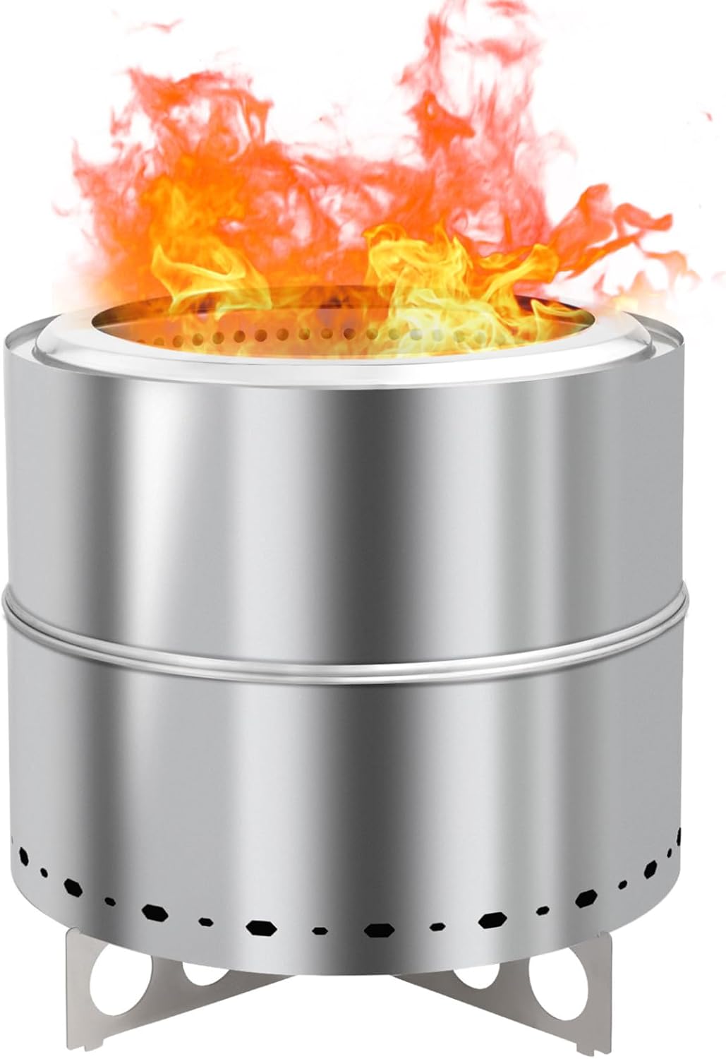 Smokeless Firepit 19 Inch, Camping Portable Outdoor Fire Pit, Wood ...