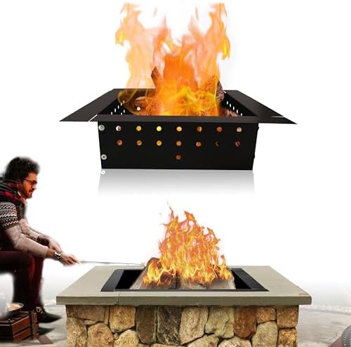 Smokeless Firepit Ring Insert Square - 32" OD & 24" ID - Premium 2MM ...