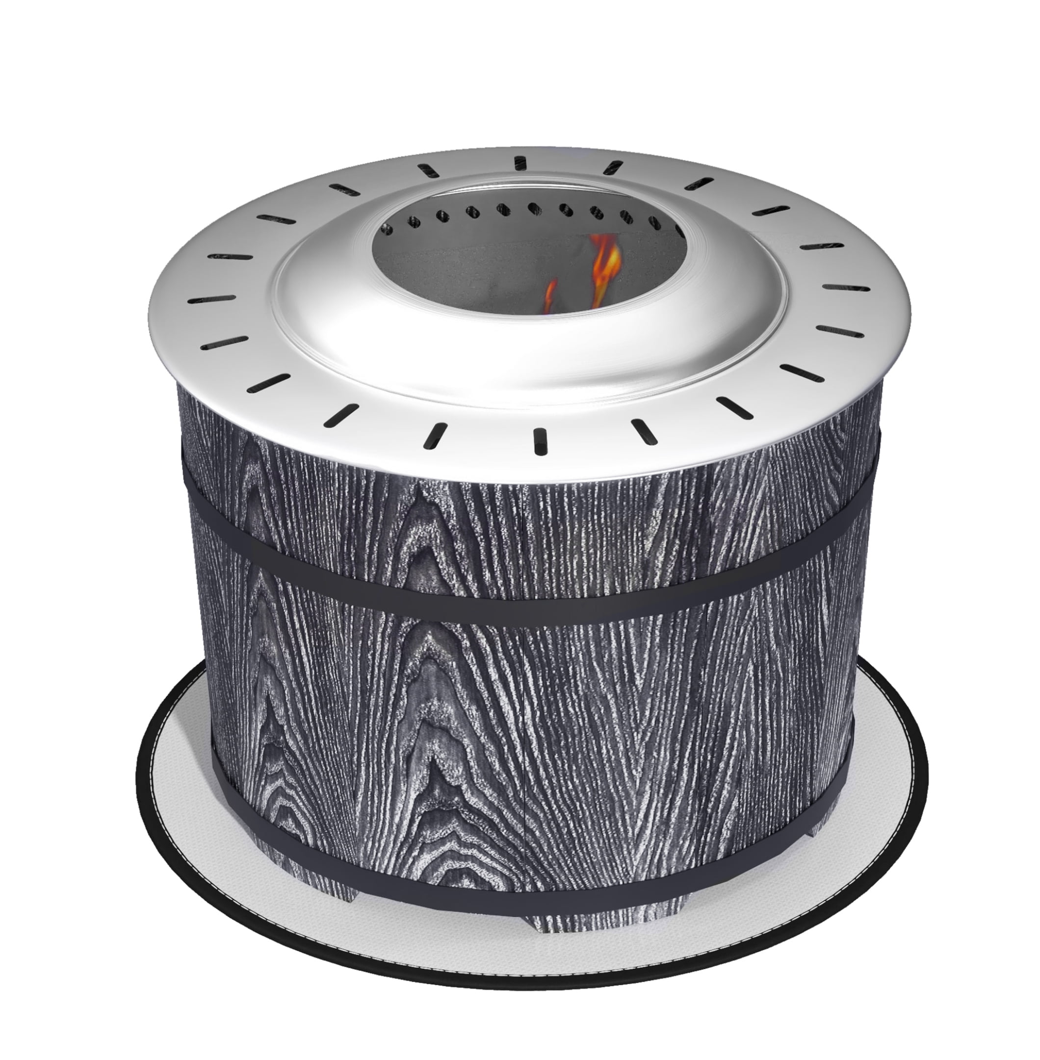 Smokeless with Fireproof Mat, 20" Style Portable Wood Burning Firepit ...