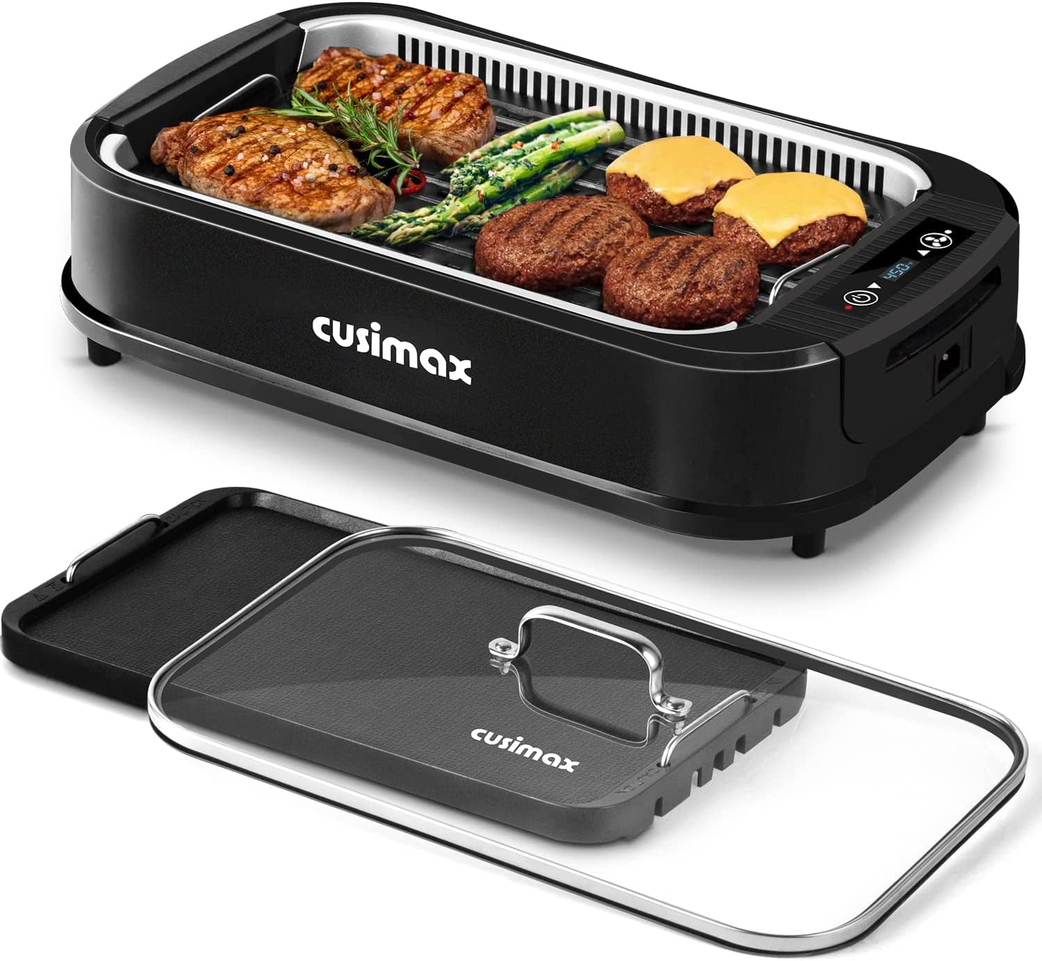 Smokeless Grill Indoor, CUSIMAX Electric Grill, 1500W Grill Portable ...