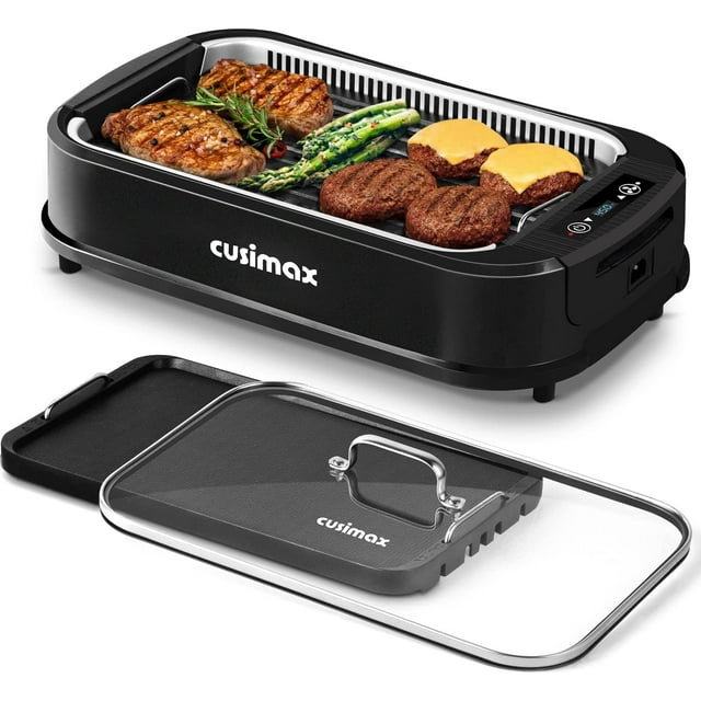 Smokeless Grill Indoor, CUSIMAX Electric Grill, 1500W Grill Portable ...
