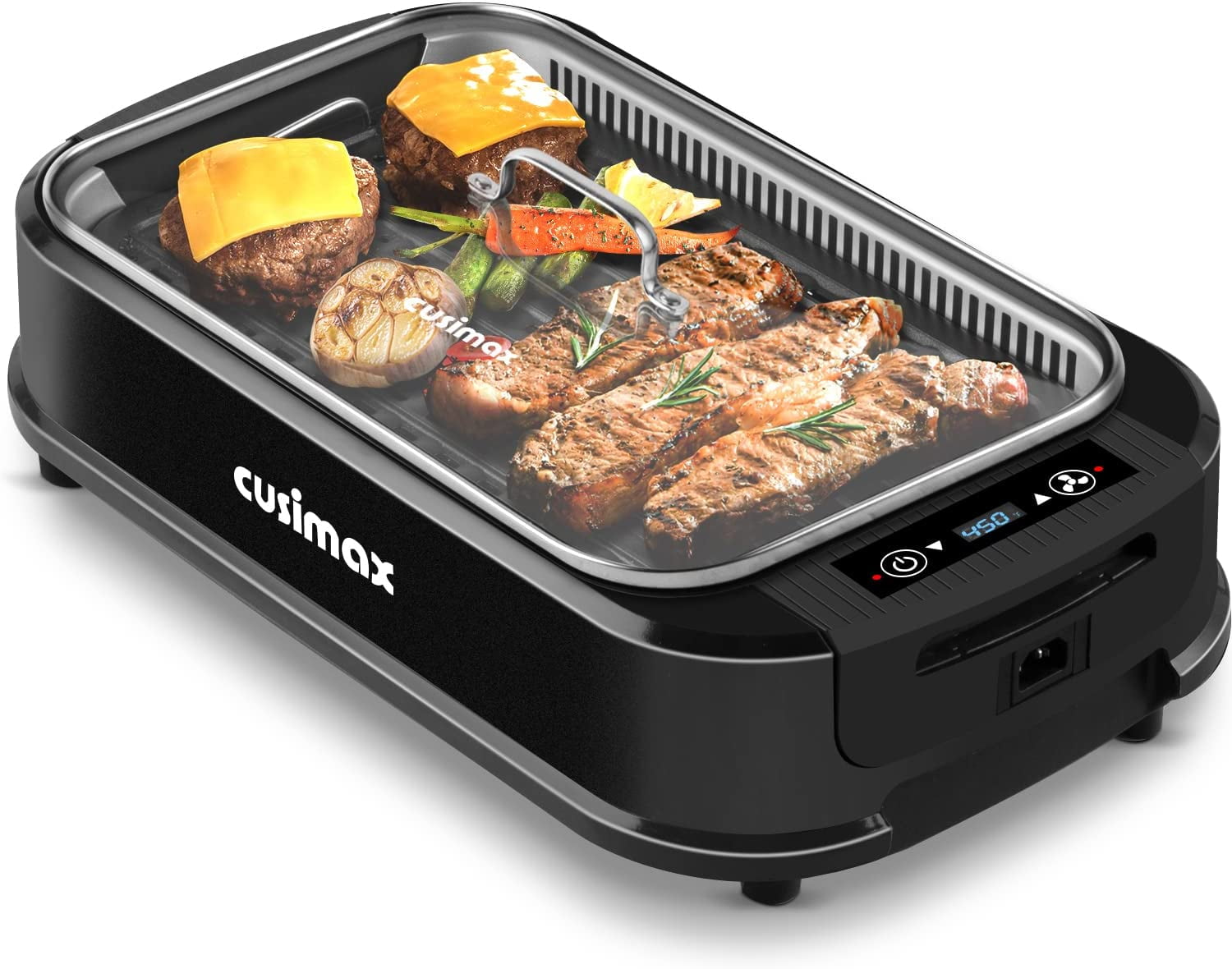 Smokeless Grill Indoor, CUSIMAX Electric Grill, 1500W Grill Portable ...