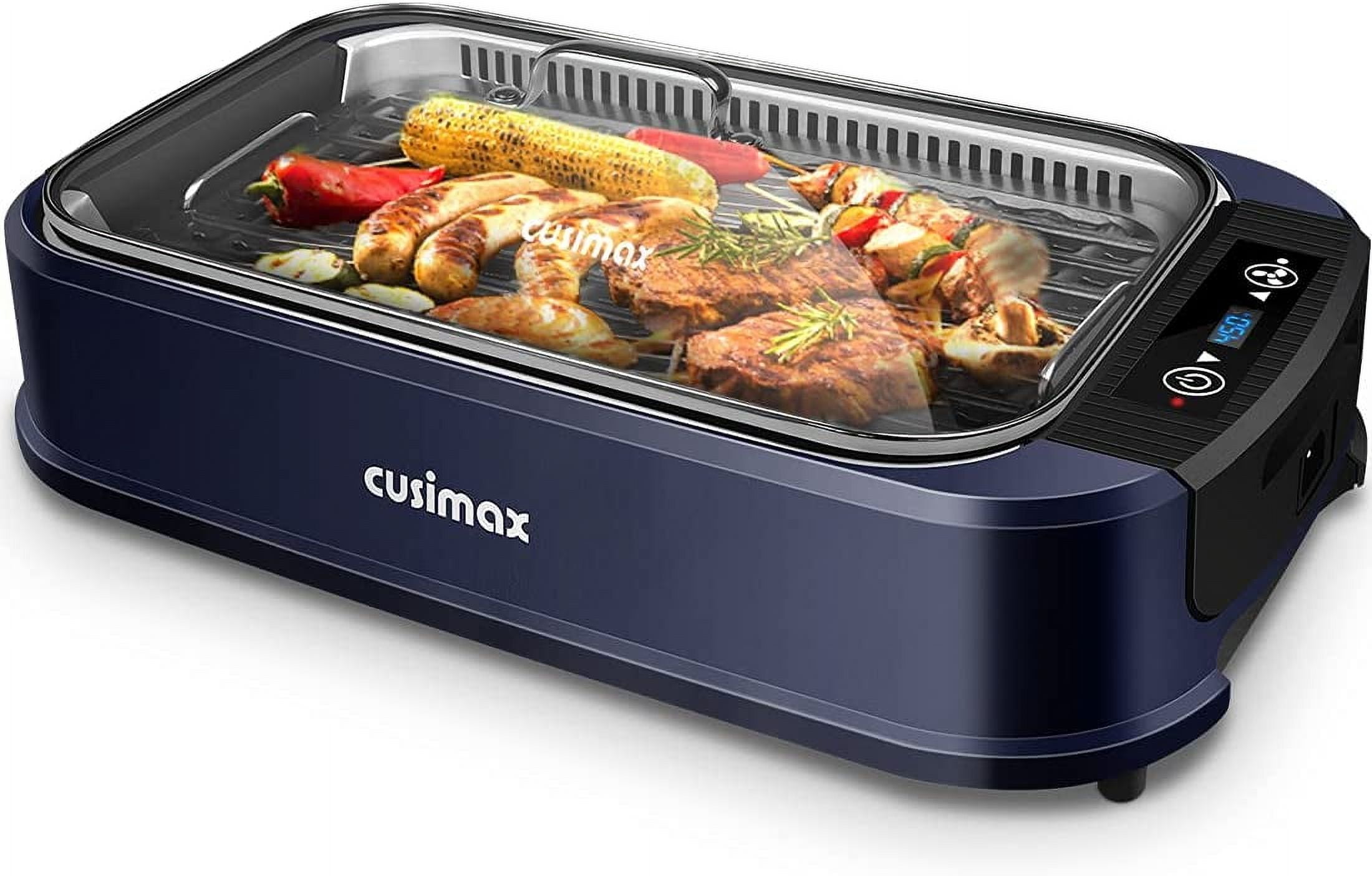Smokeless Grill Indoor, CUSIMAX Electric Grill, 1500W Grill Portable ...