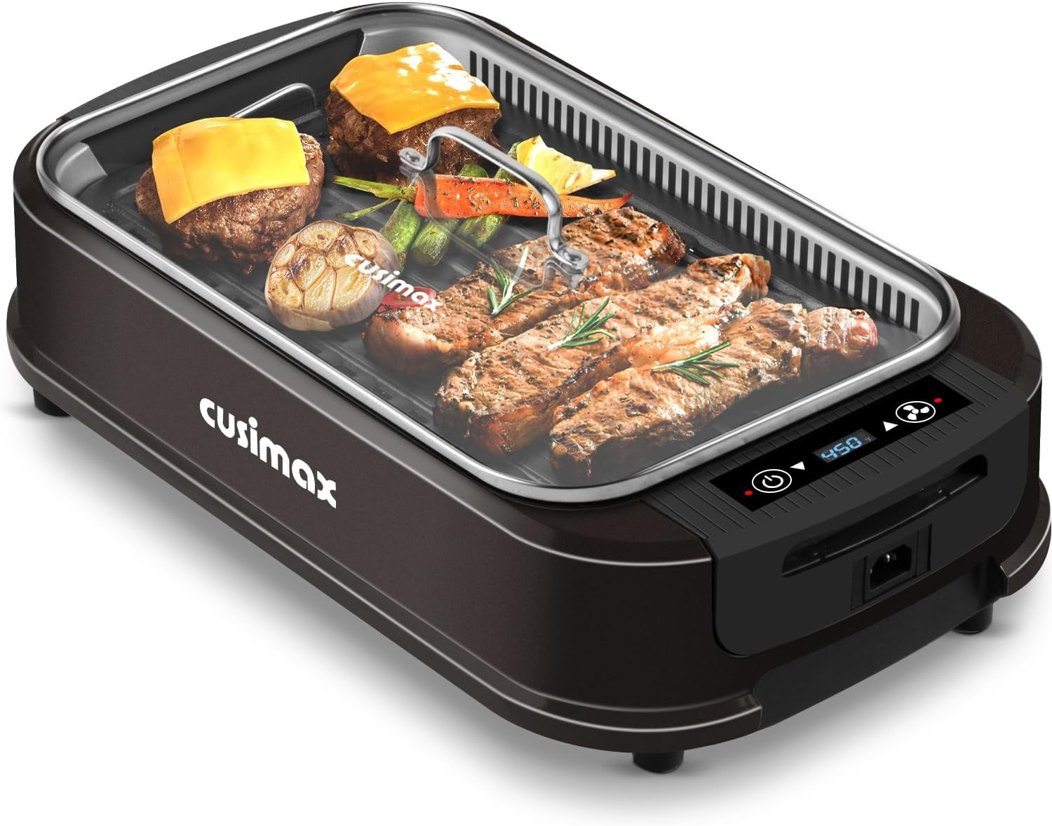 Smokeless Grill Indoor, CUSIMAX Electric Grill, 1500W Grill Portable ...