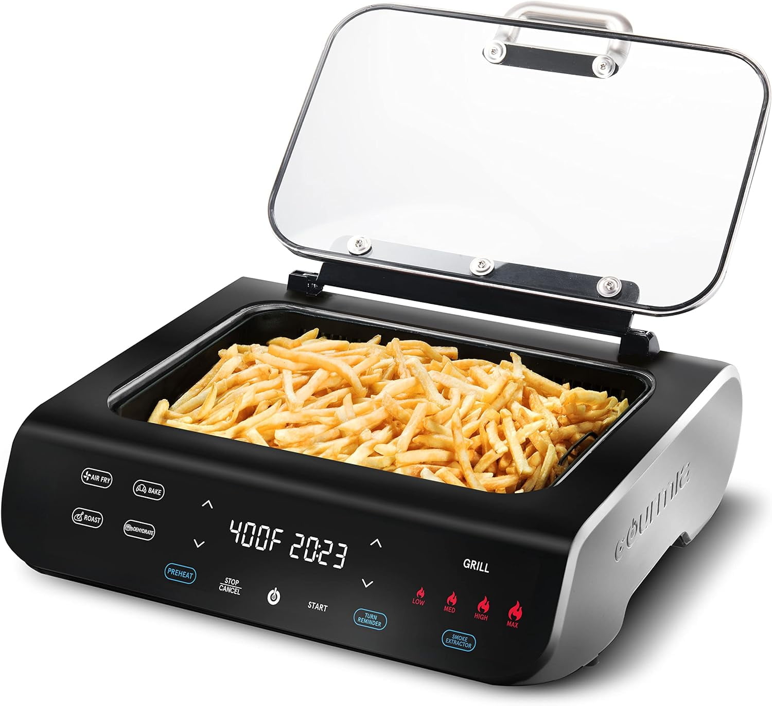 Smokeless Indoor Grill & Air Fryer raclette grill with Smoke Extracting ...