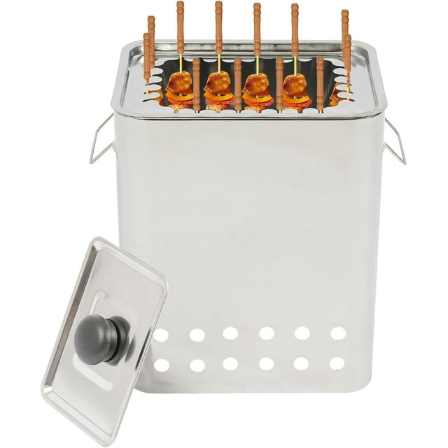 Smokeless Square Barbecue Hanging Grill, Portable Barbecue Charcoal ...