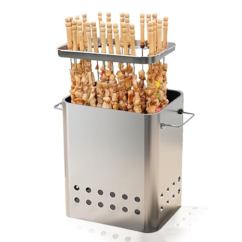 Smokeless Square Barbecue Hanging Grill, Stainless Charcoal BBQ Stove ...