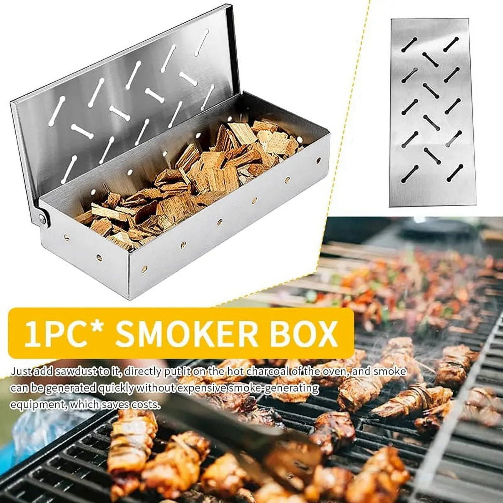 Smoker Box BBQ Smoker Box Wood Chips for Indoor Outdoor Charcoal Gas ...