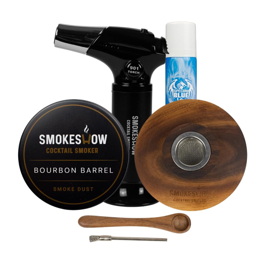 Smokeshow Walnut Wood Cocktail Smoker Kit with Torch & Butane. One 4 oz ...