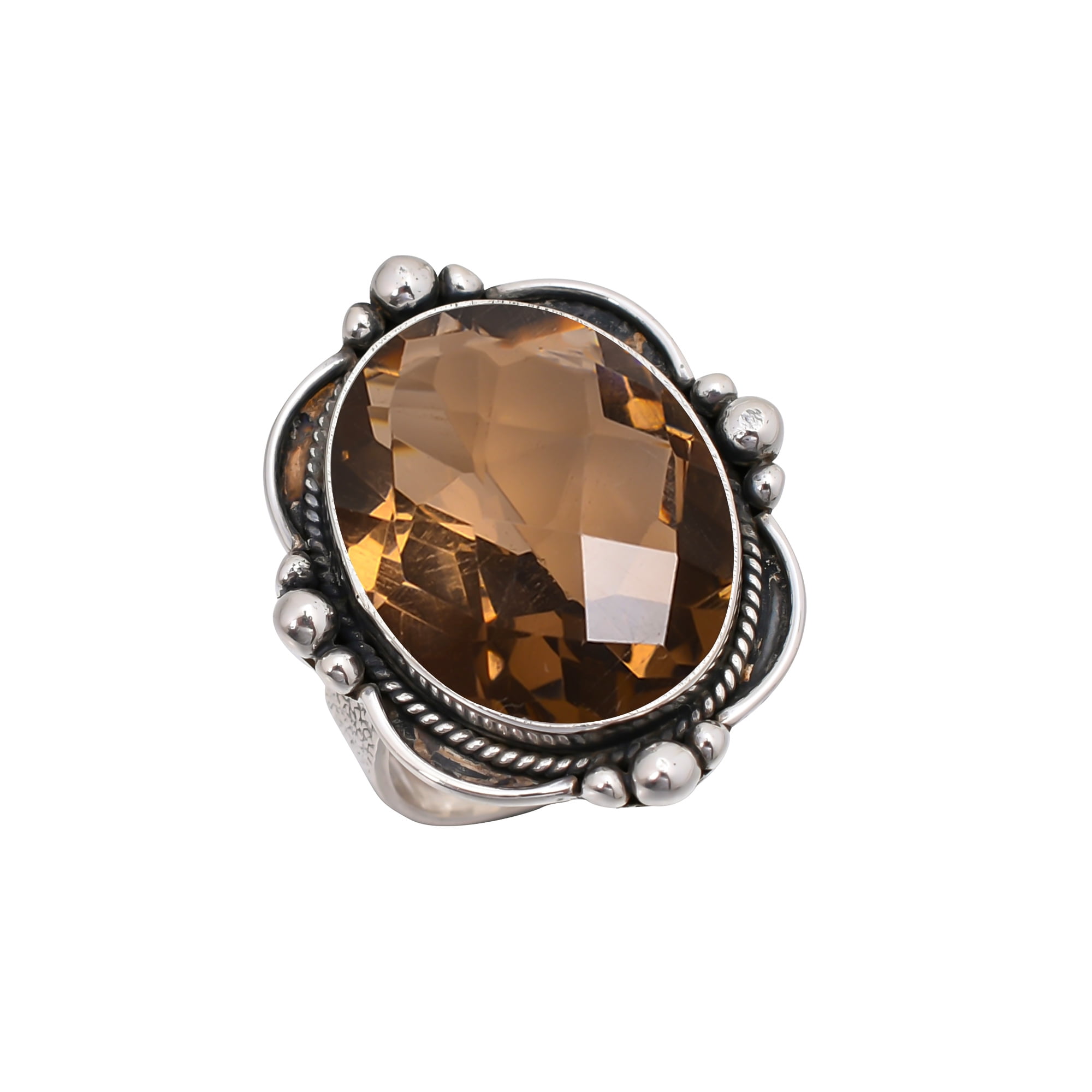 Smokey 925 Sterling Silver Ring V7948, Smoky Quartz Ring, Gemstone Ring ...