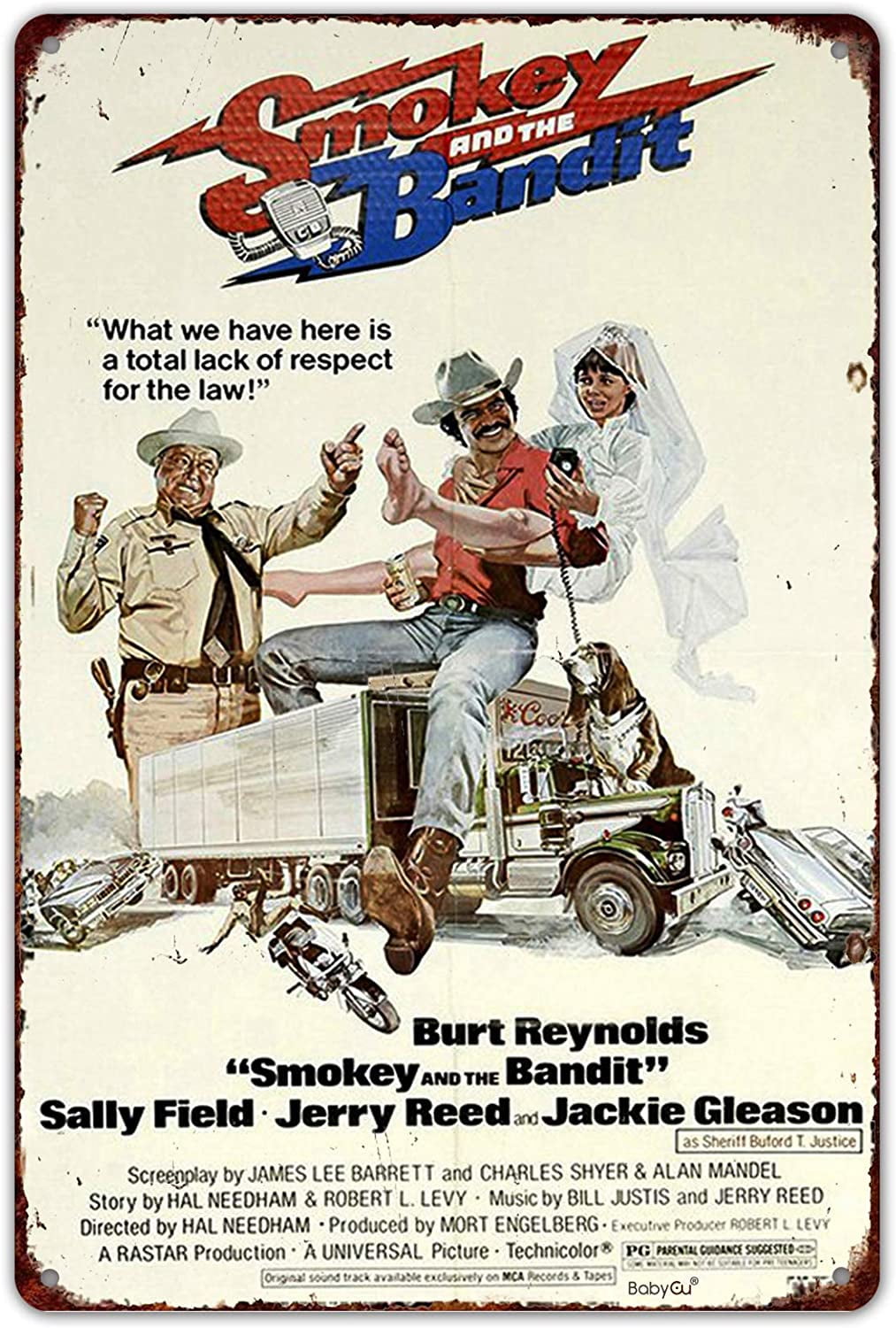 Smokey Bandit Tin Poster Burt Reynolds Reproduction Metal 8 x 12 ...