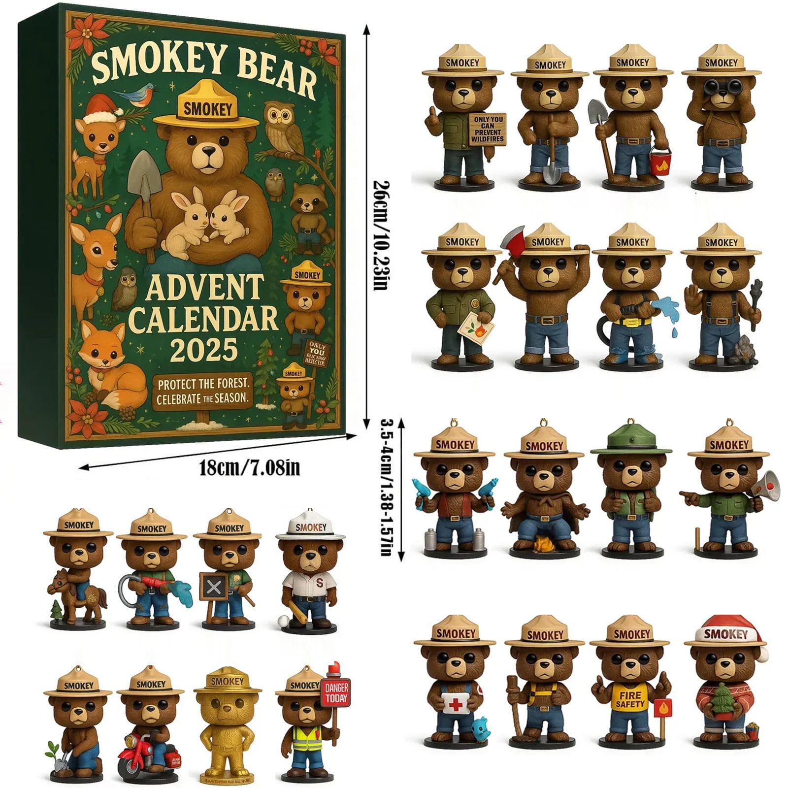 Smokey Bear Advent Calendar 2025 2025 Advent Calendar 24 Day Christmas Vacation Advent Calendar ...