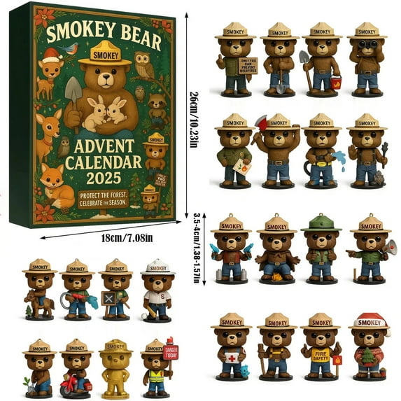 Smokey Bear Advent Calendar 2025 Christmas Advent Calendars 24 Days Countdown Calendar - Walmart.com