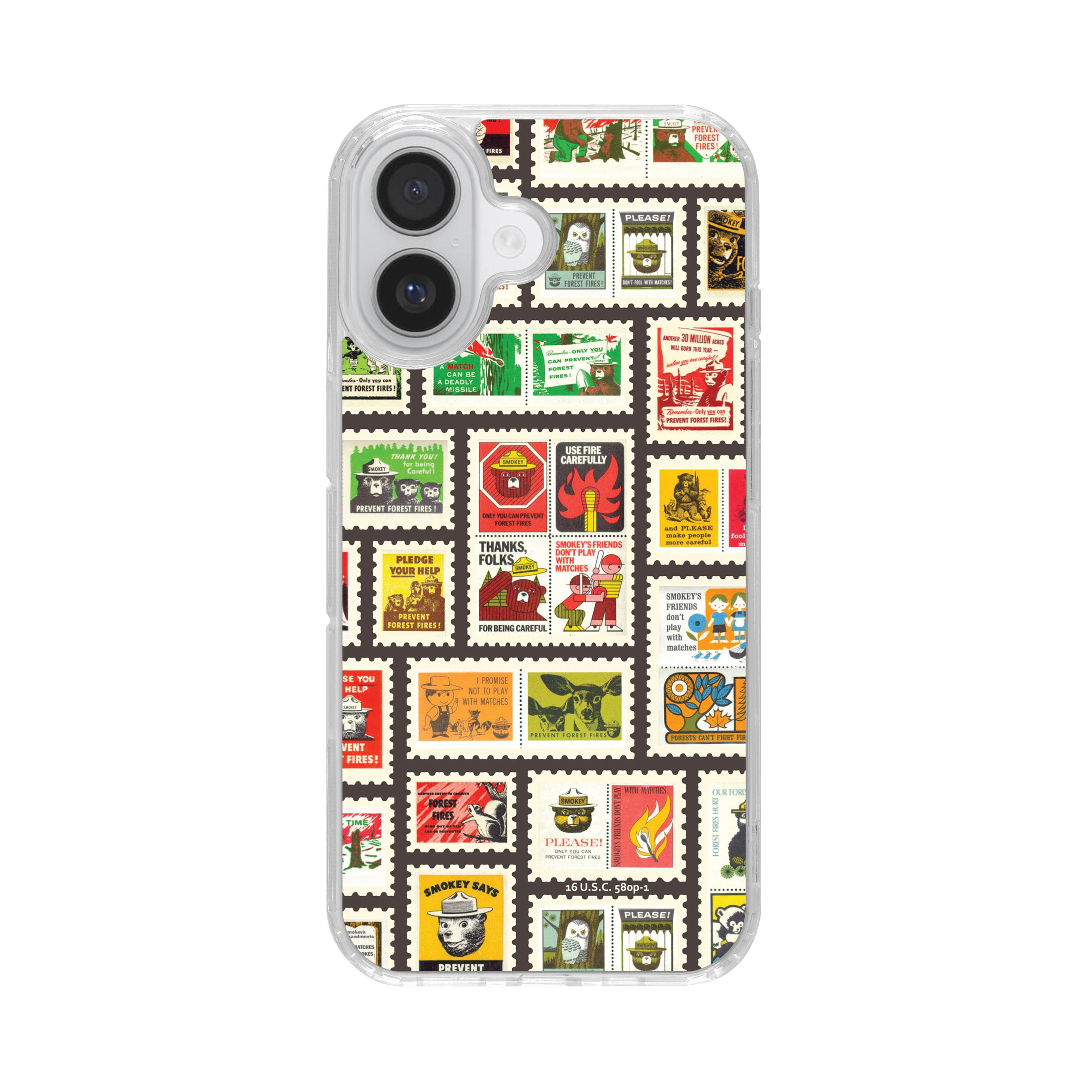 Smokey Bear HD Phone Case for MagSafe Apple iPhone 16 (Smokey Stamps ...