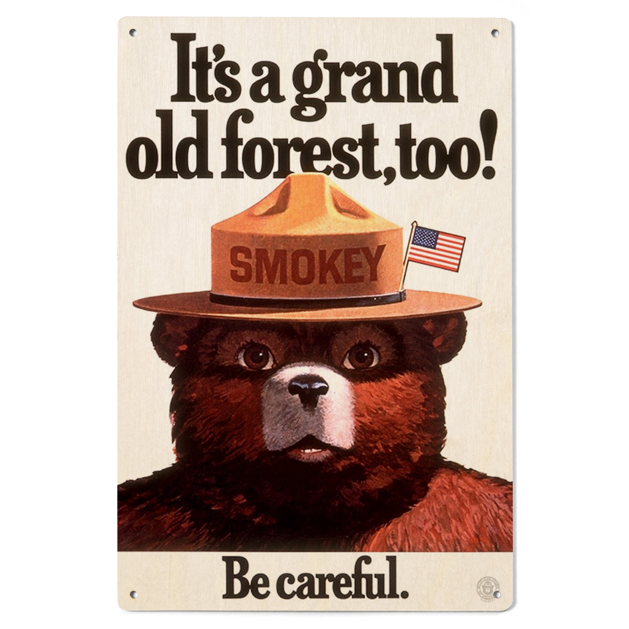Smokey Bear, It's A Grand Old Forest Too, Vintage Poster Birch Wood ...