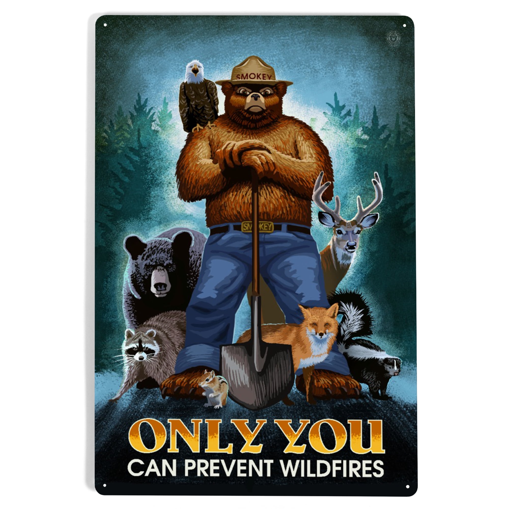 Smokey Bear, Only You Can Prevent Wildfires, Officially Licensed (12x18 ...