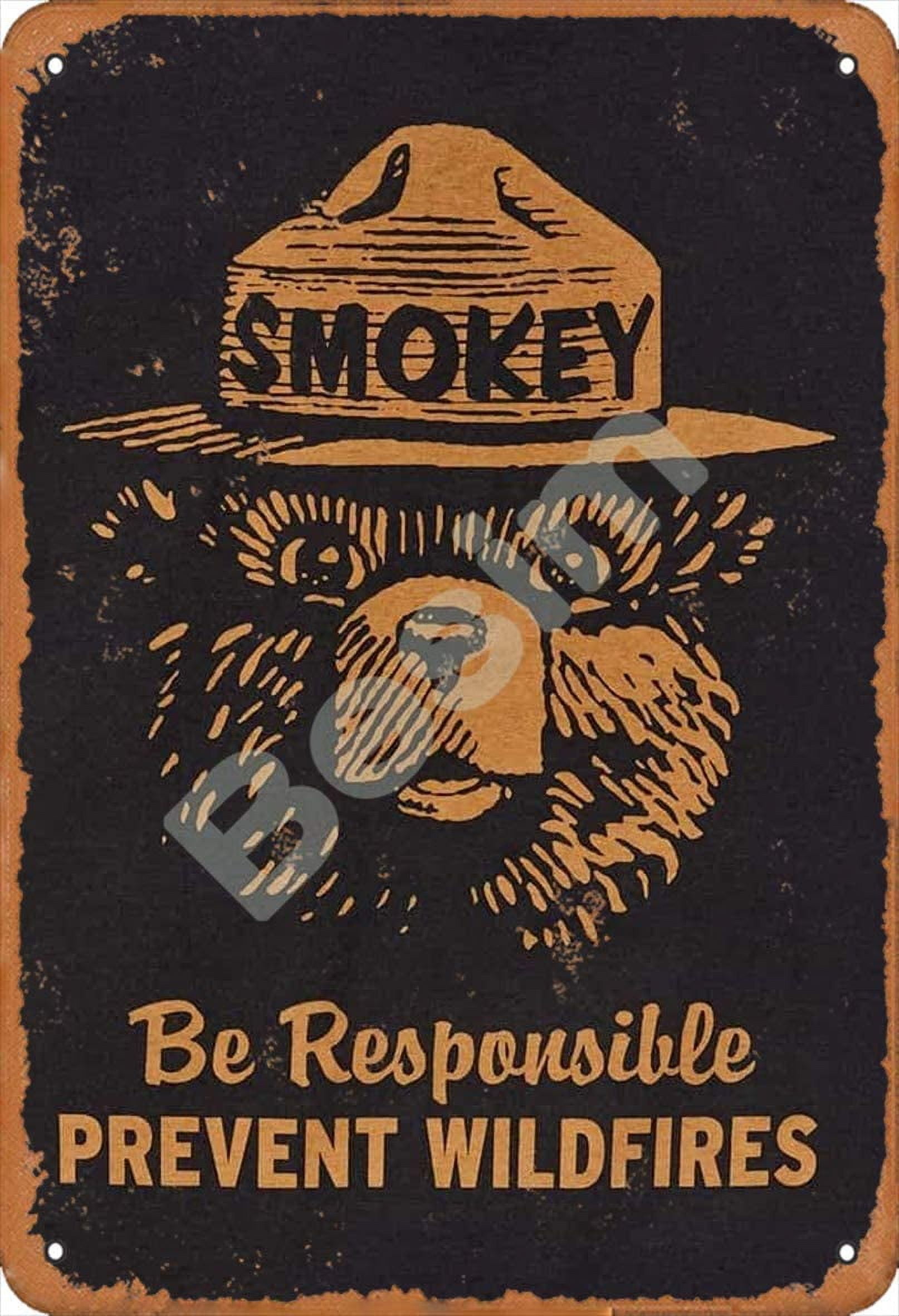 Smokey Bear Prevent Wildfires Classic Vintage Metal Tin Signs for Cafe ...