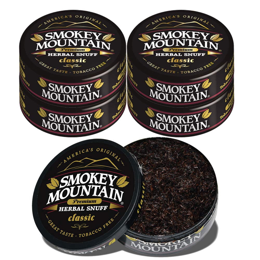 Smokey Mountain Classic Flavored Snuff, 5 Cans, no Tobacco and no ...