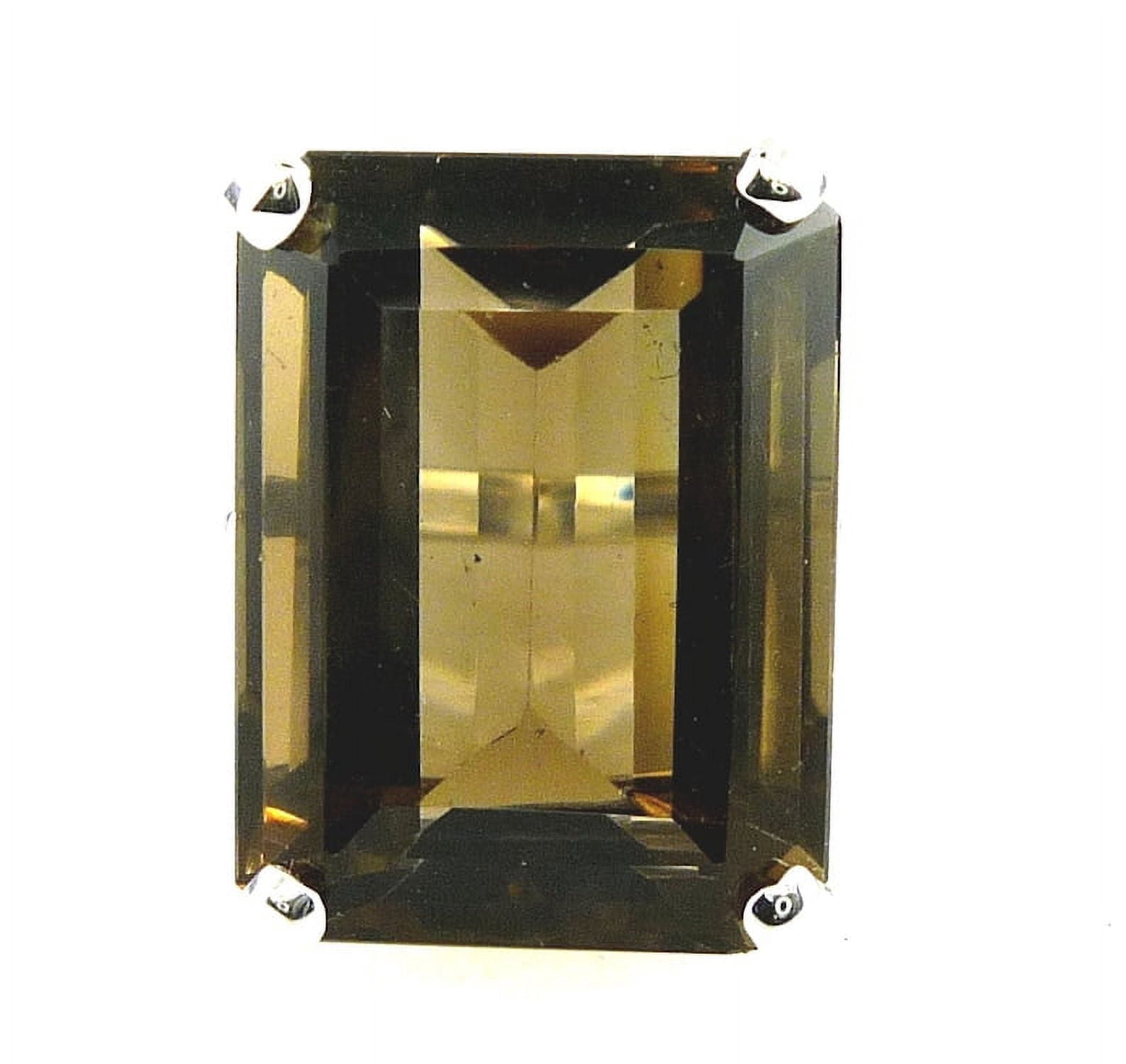 Smokey Quartz Certified Natural 13x16MM Emerald Cut .925 Sterling ...