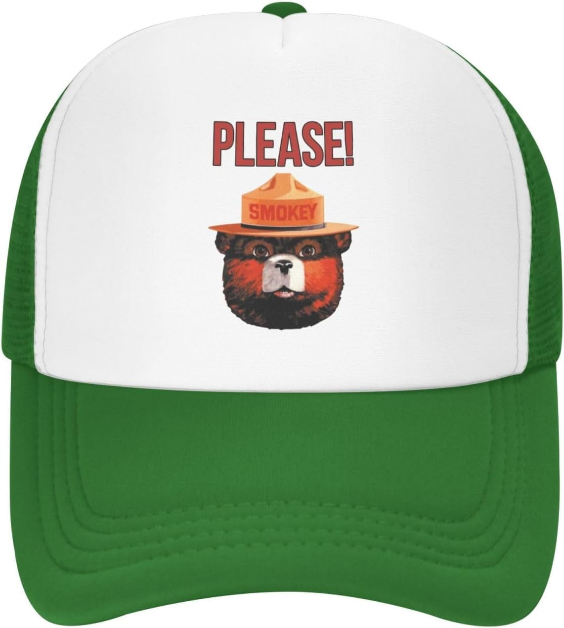Smokey The Bear Unisex Trucker Hat – Mesh Baseball Cap Dad Hat Black ...
