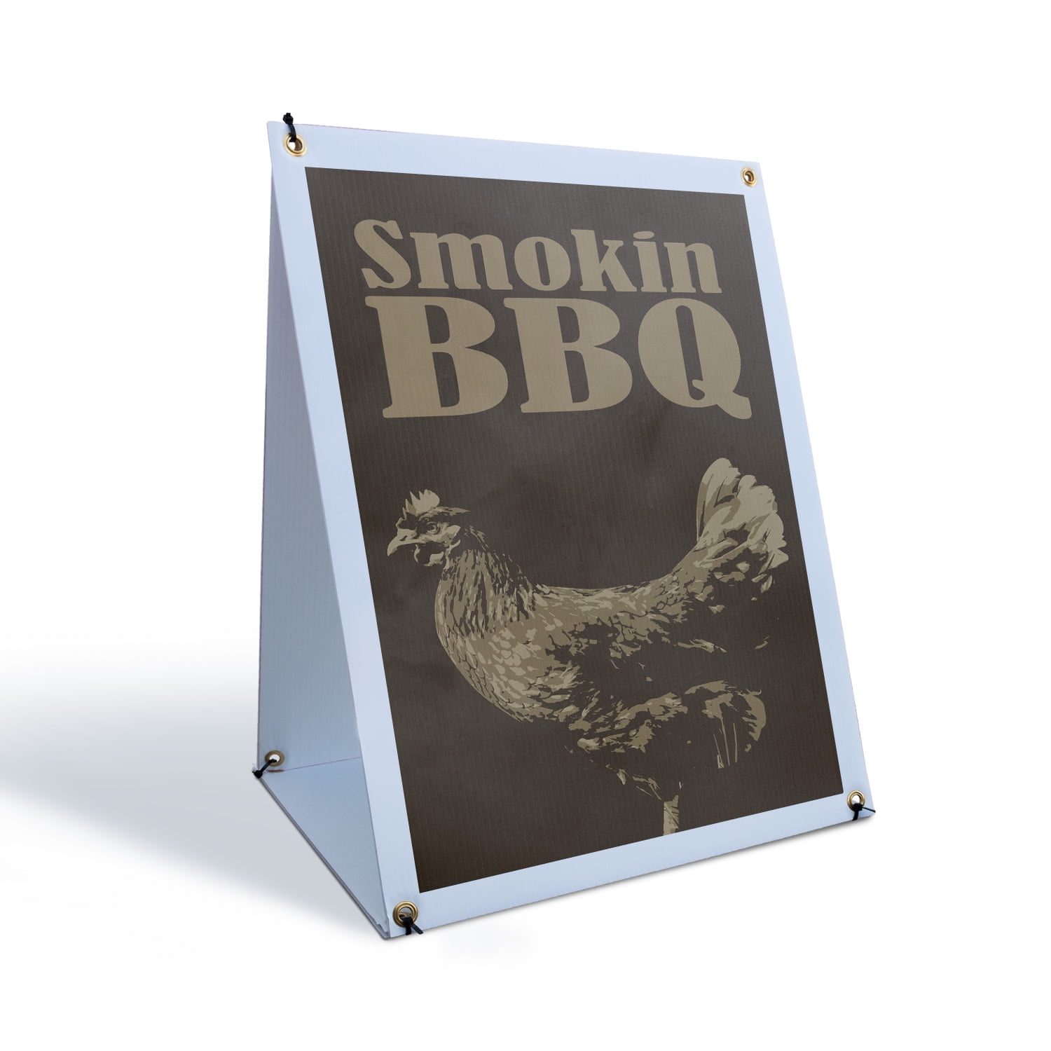 Smokin BBQ Sidewalk Sign 24 Inch x 36 Inch A-Frame Images On Both Sides ...