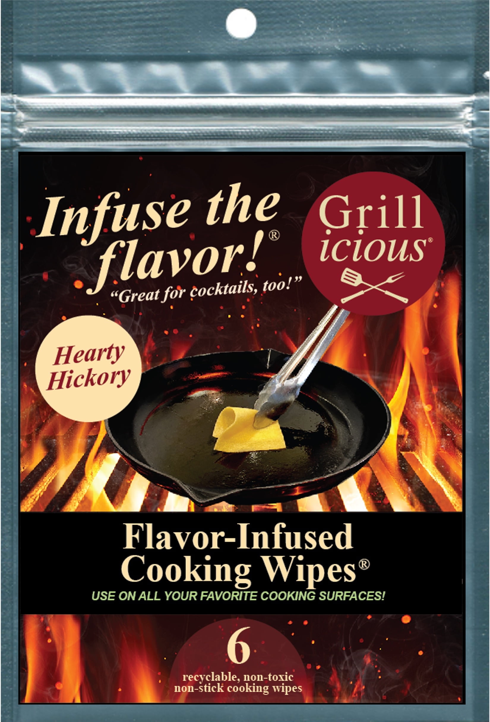 Grillicious Hearty Hickory Flavor-Infused Cooking Wipes® - INFUSE THE ...
