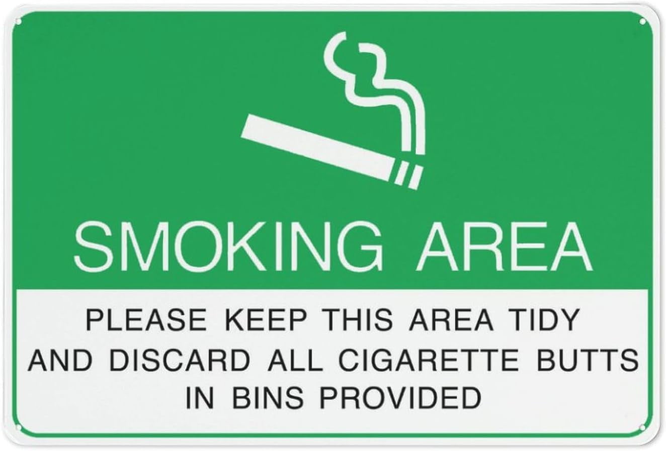Smoking Area Please Keep This Are Tidy Discard All Cigarette Butts Sign ...
