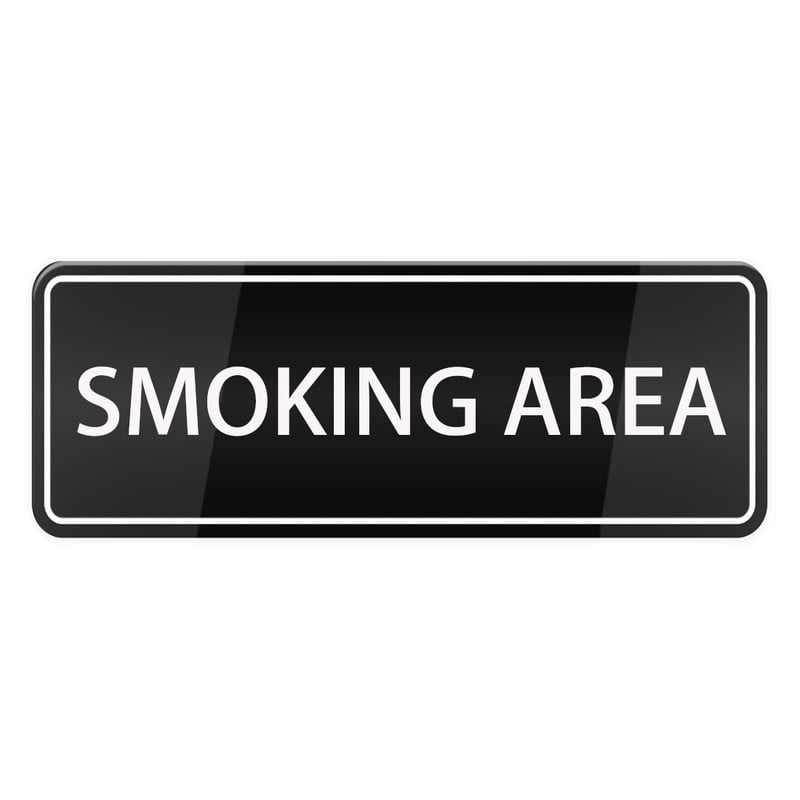 Smoking Area Sign, 10 X 3 Inch Acrylic Plastic Sign With Symbols, Self ...