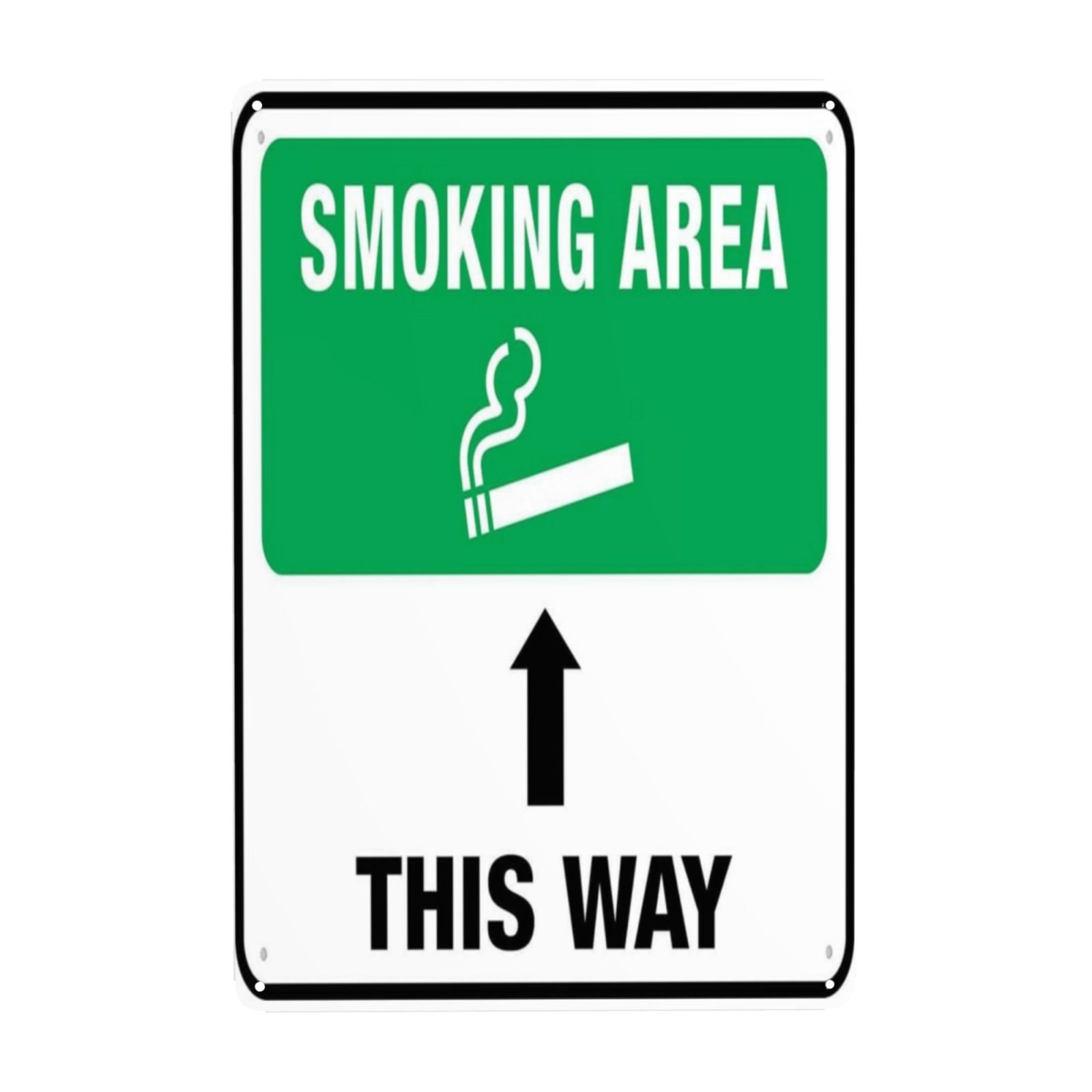Smoking Area This Way Straight Arrow Tin Sign Warning Metal Sign ...