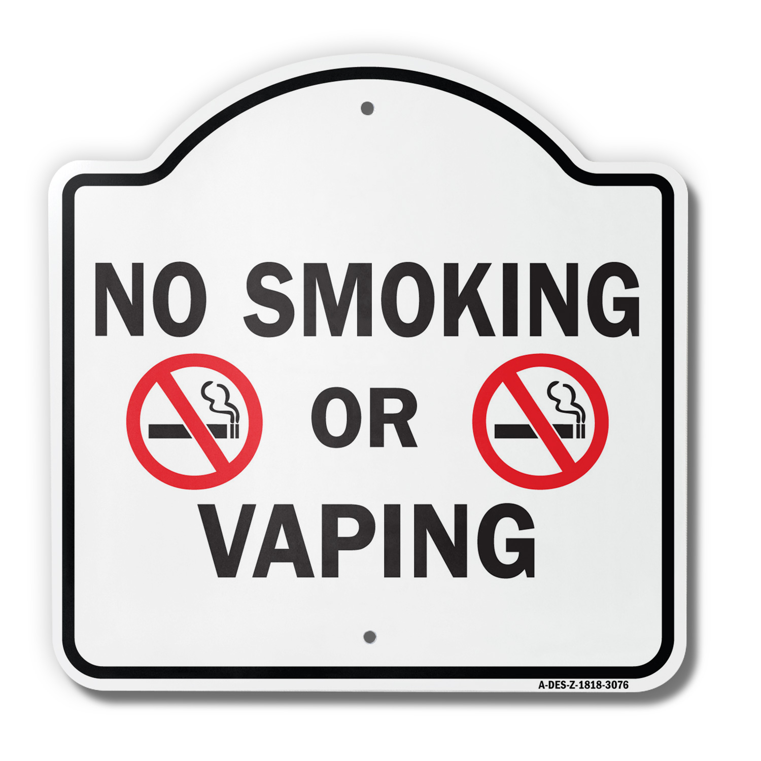 No Smoking Or Business 18" X 18" Heavy-Gauge Aluminum Architectural ...