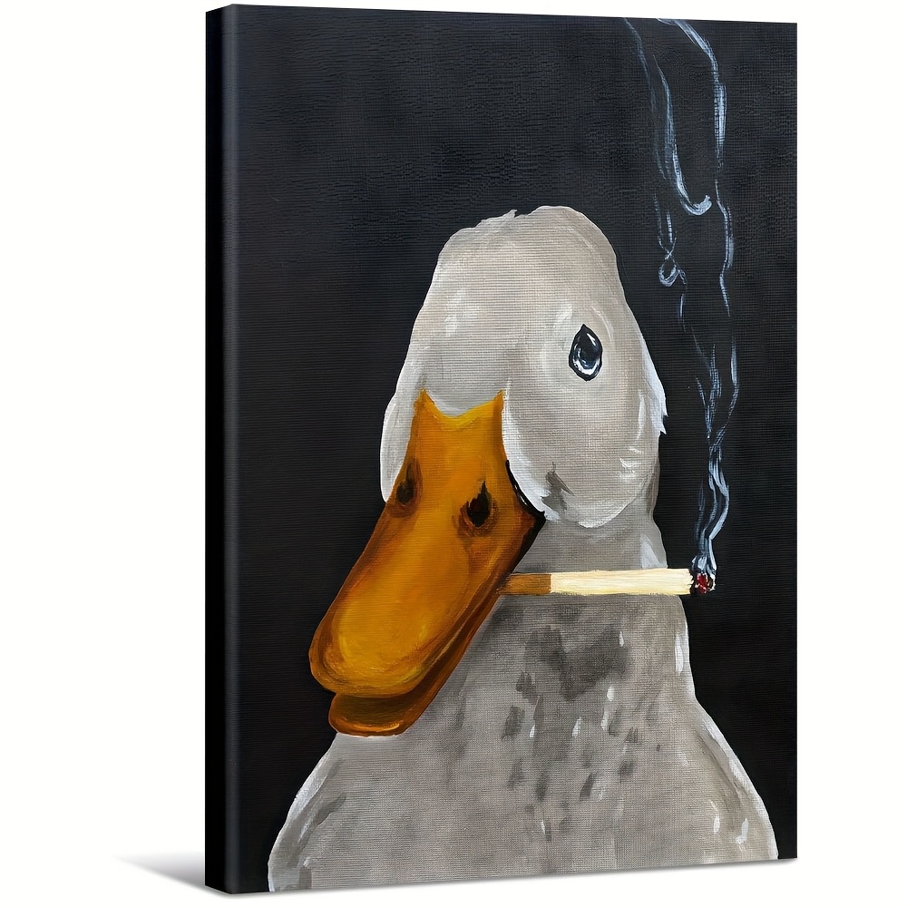 Smoking Duck - Duck With A Cigarette And A Tear, Dark Humor. Large ...