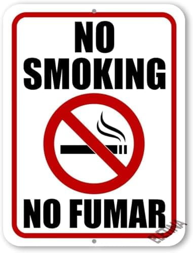 No Smoking No Fumar Signs No Smoking Sign for Business, English Spanish ...