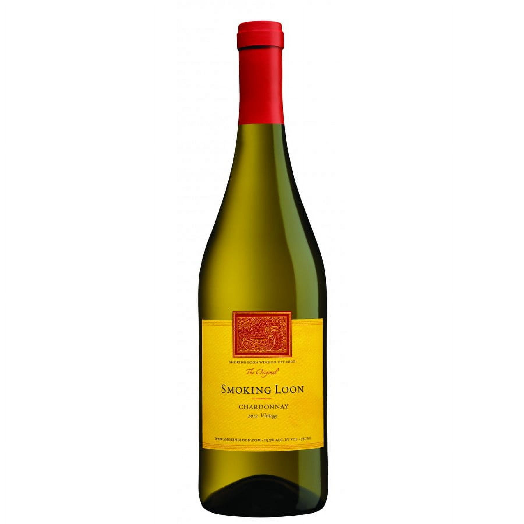 Smoking Loon Chardonnay White Wine, California, 750 ml Glass Bottle, 13 ...