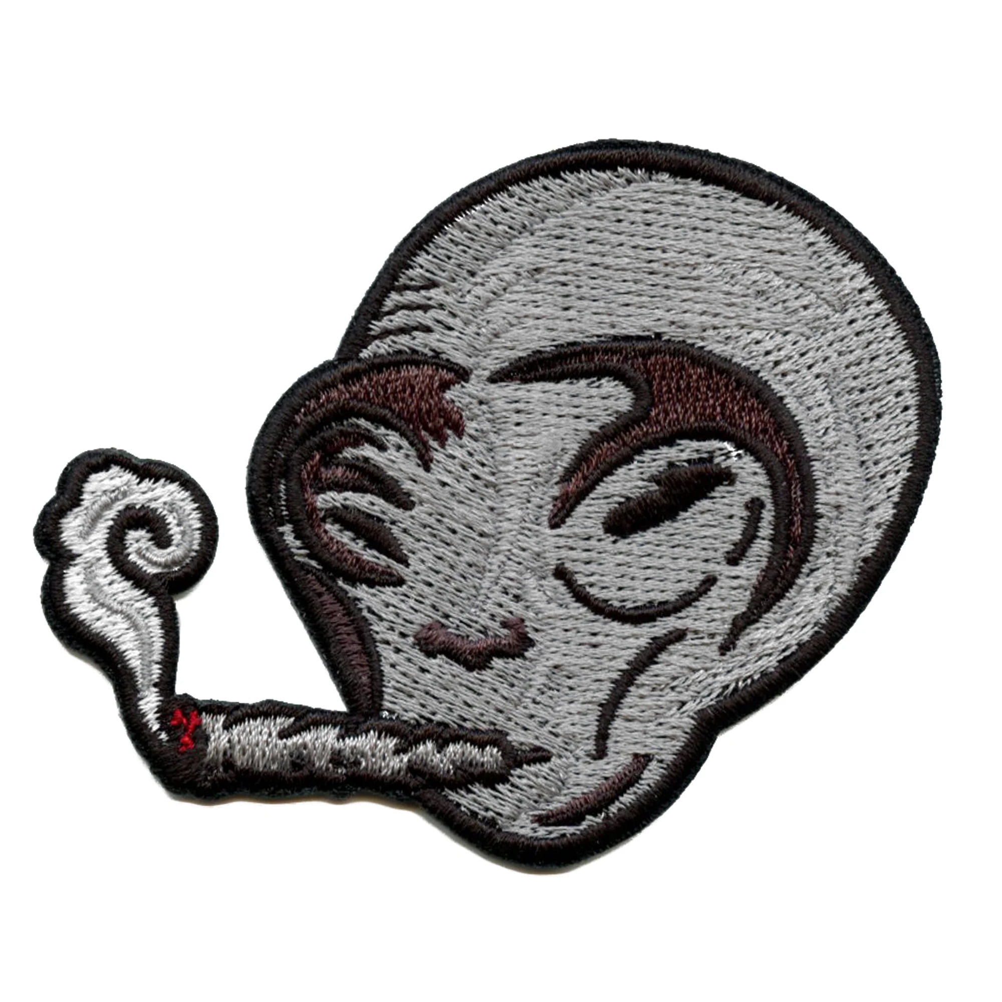 Smoking Outer Space Alien Patch Cool Extraterrestrial Embroidered Iron ...