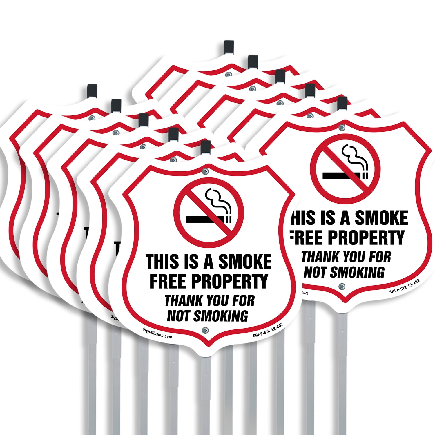 No Smoking Shield Sign This Is A Smoke Free Property Thank You For Not ...