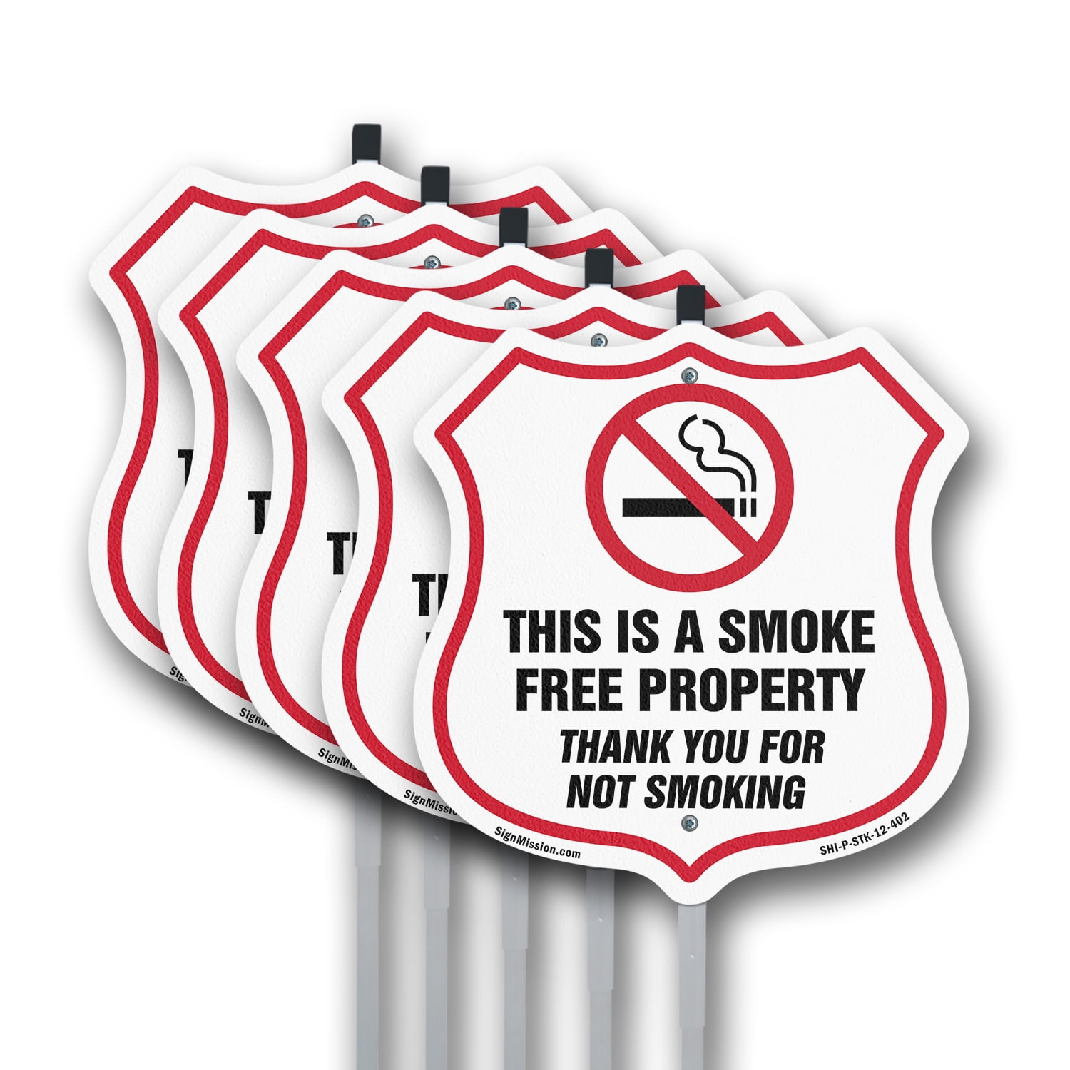 No Smoking Shield Sign This Is A Smoke Free Property Thank You For Not ...