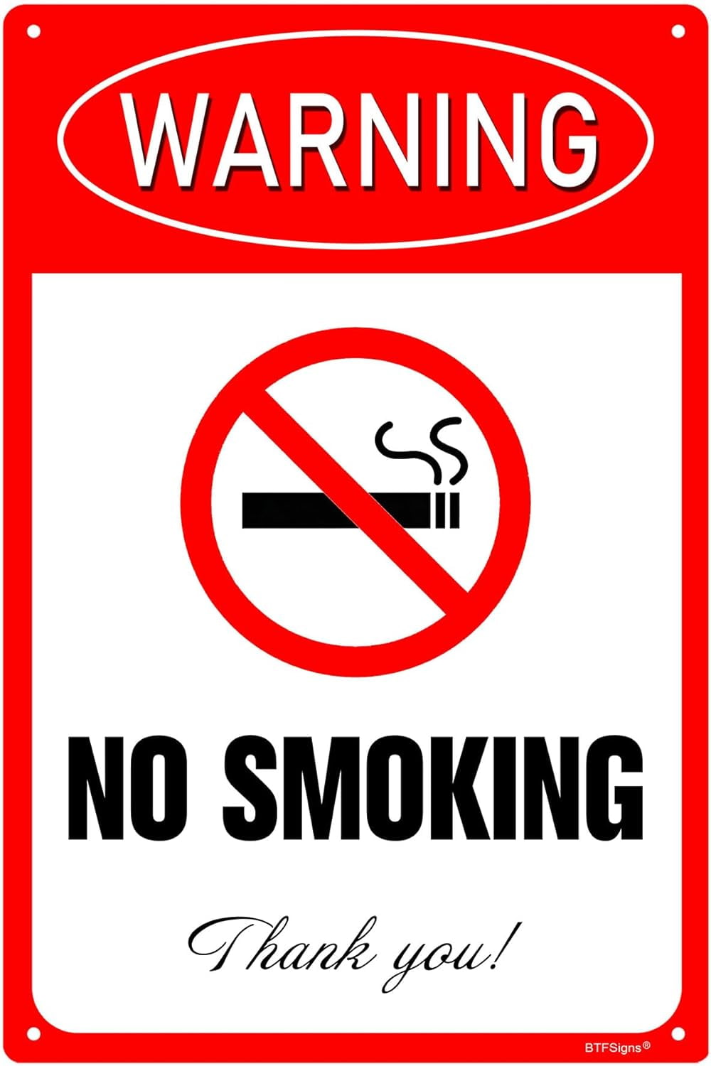 No Smoking Thank You Sign, Rust Free Aluminum UV Printed Warning Signs ...